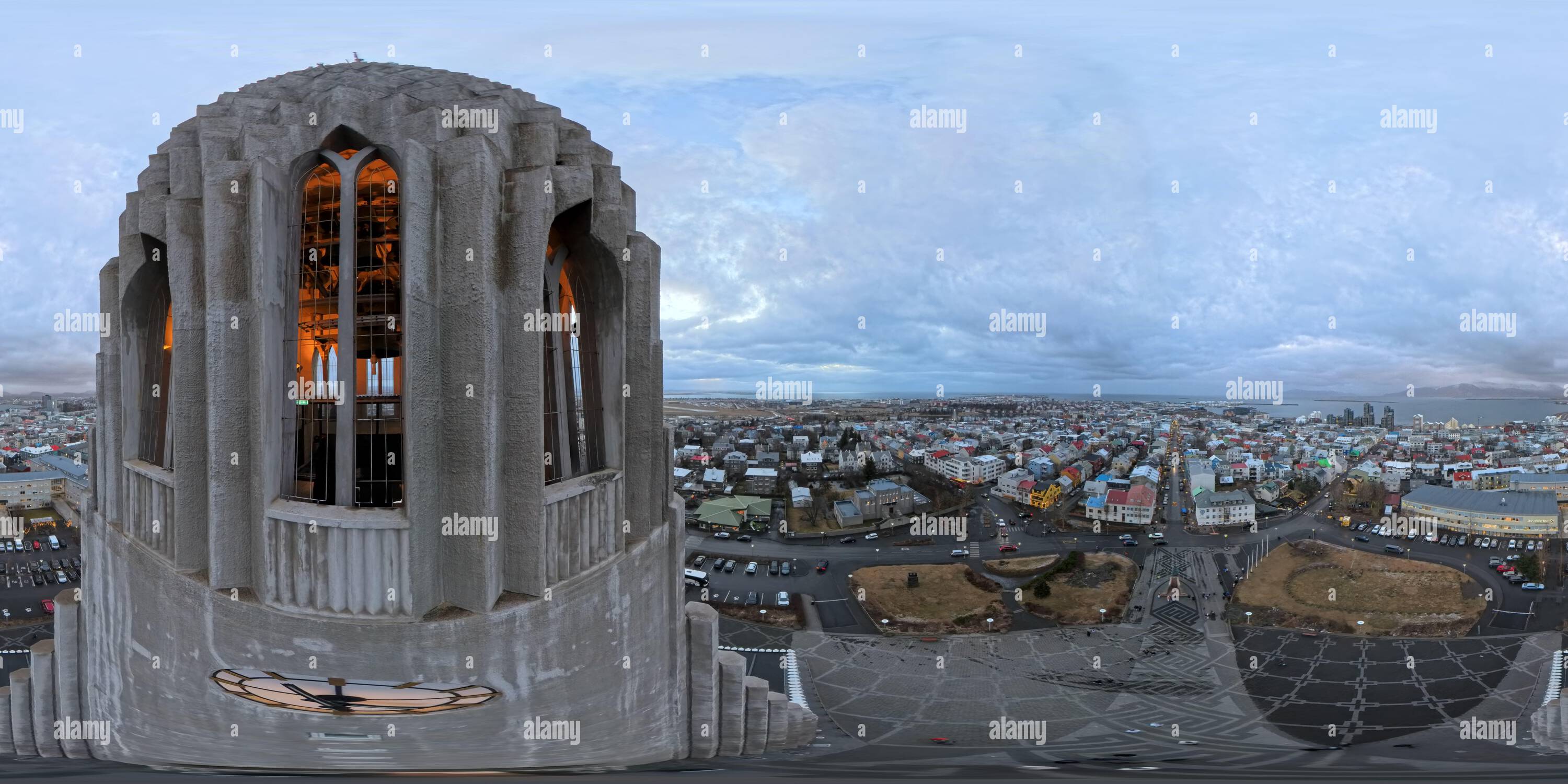 360° view of Aerial 360 photo NW view of Reykjavik Iceland from ...