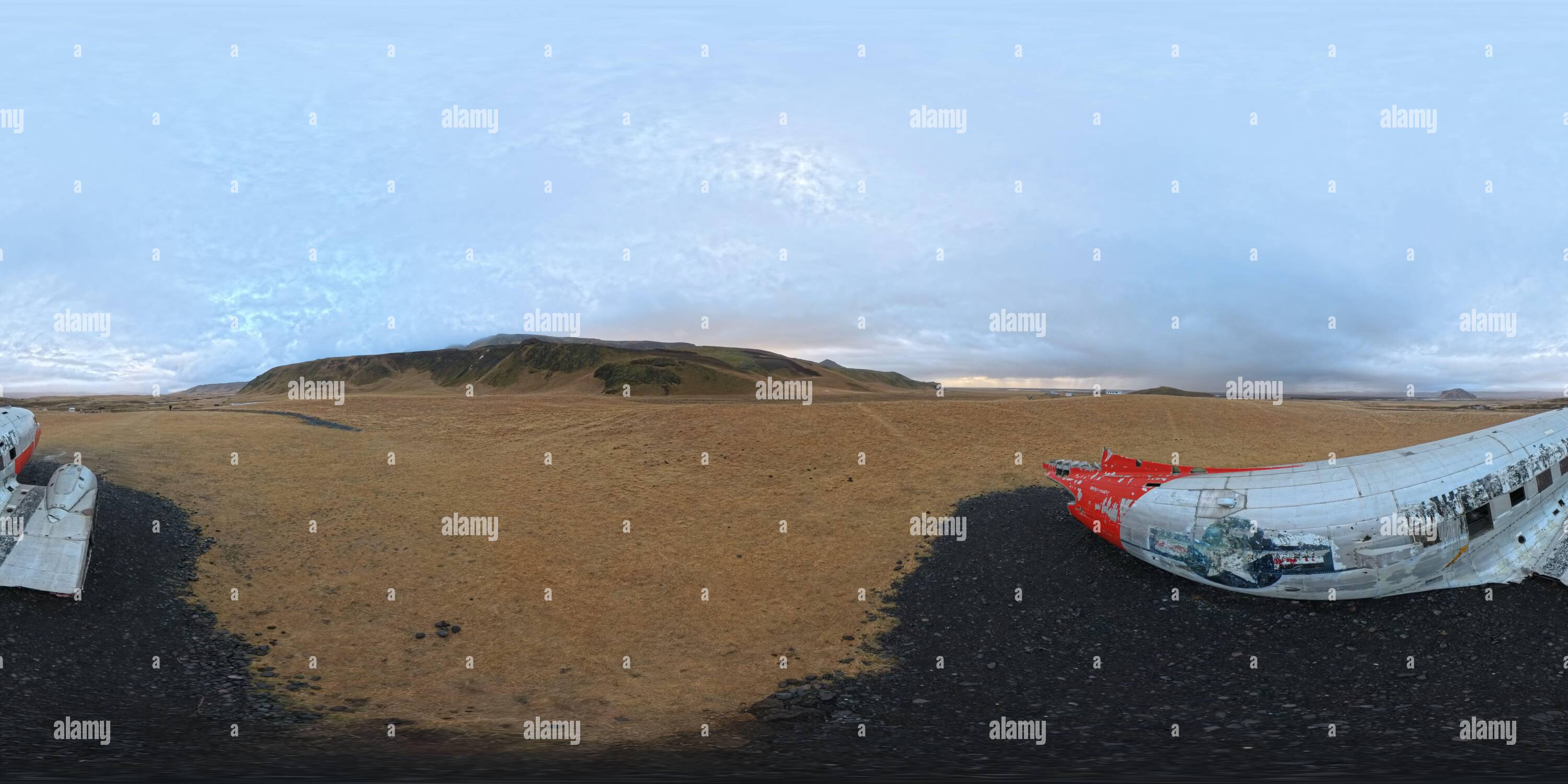 360° view of 360 equirectangular photo Solheimasandur Plane Wreck ...