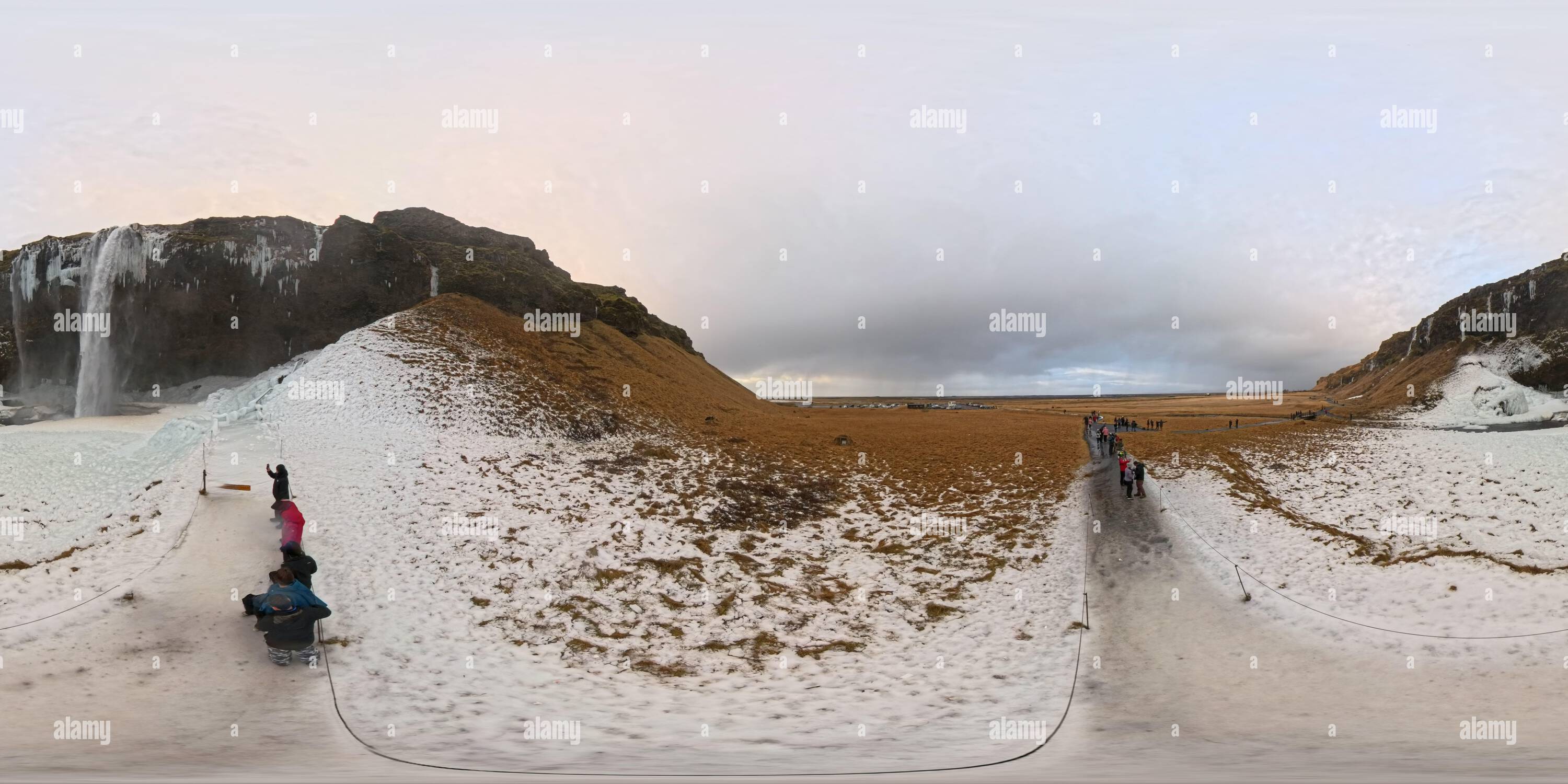 360° view of 360 equirectangular photo Seljalandsfoss waterfall Iceland ...