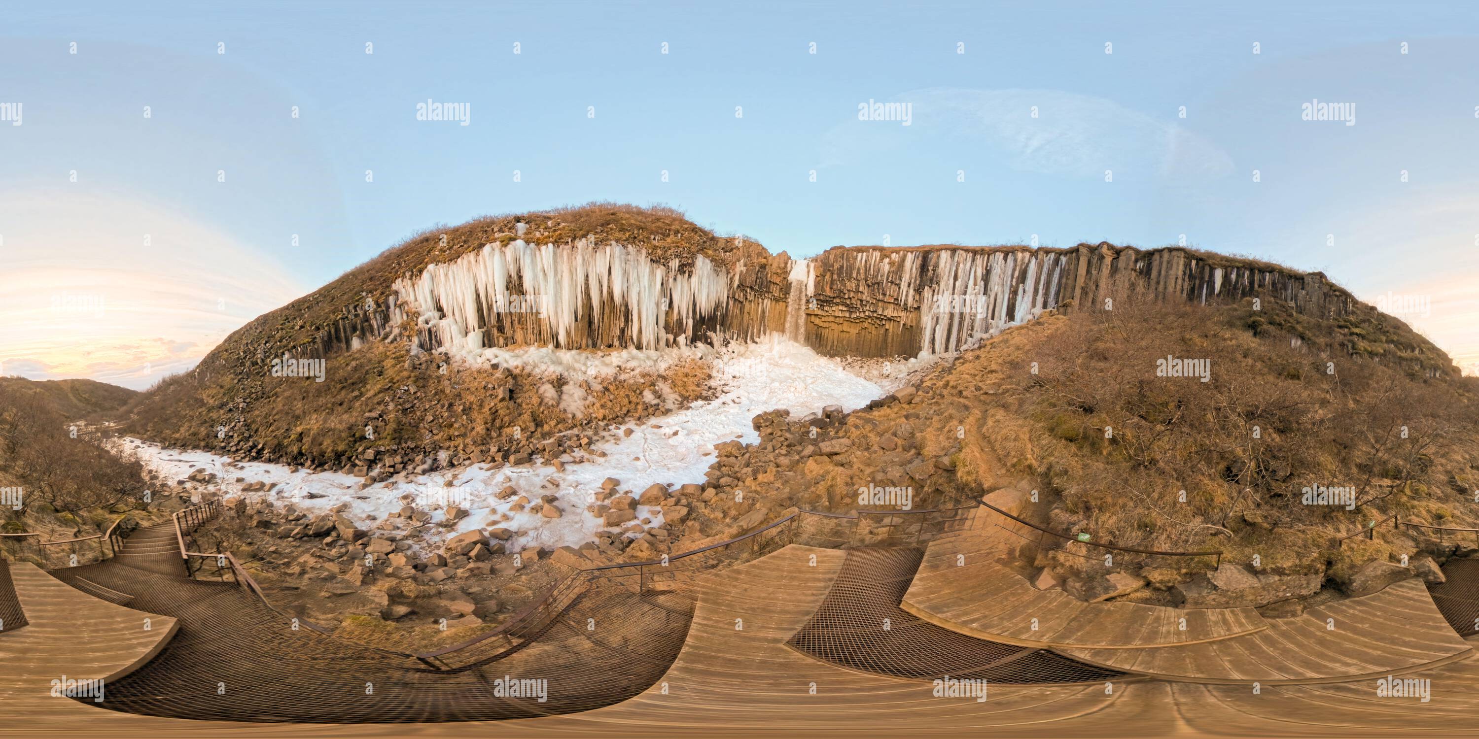 360° view of 360 equirectangular photo Magnusarfoss rock and ice ...
