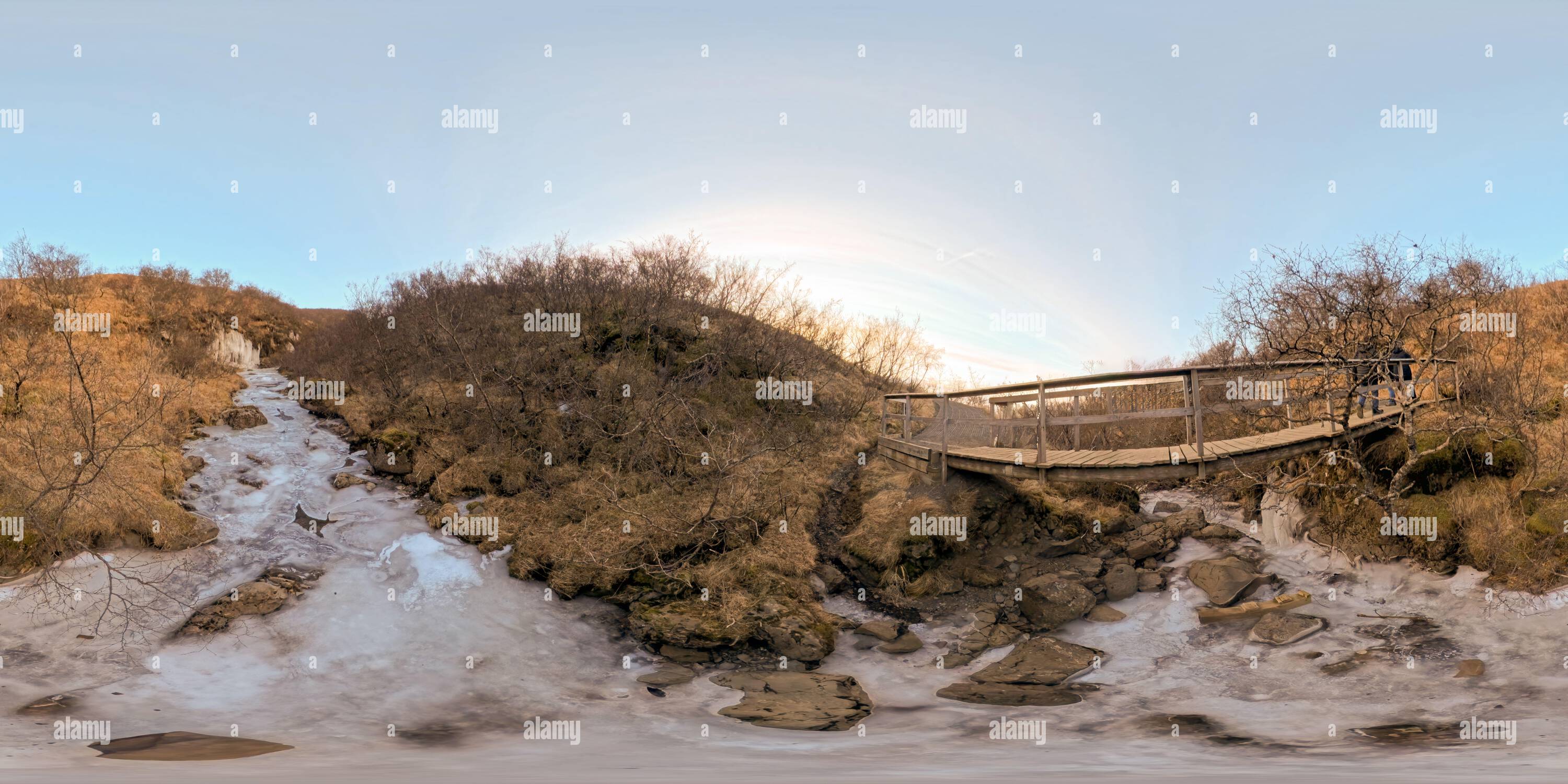 360° view of 360 equirectangular photo frozen rivers Magnusarfoss ...
