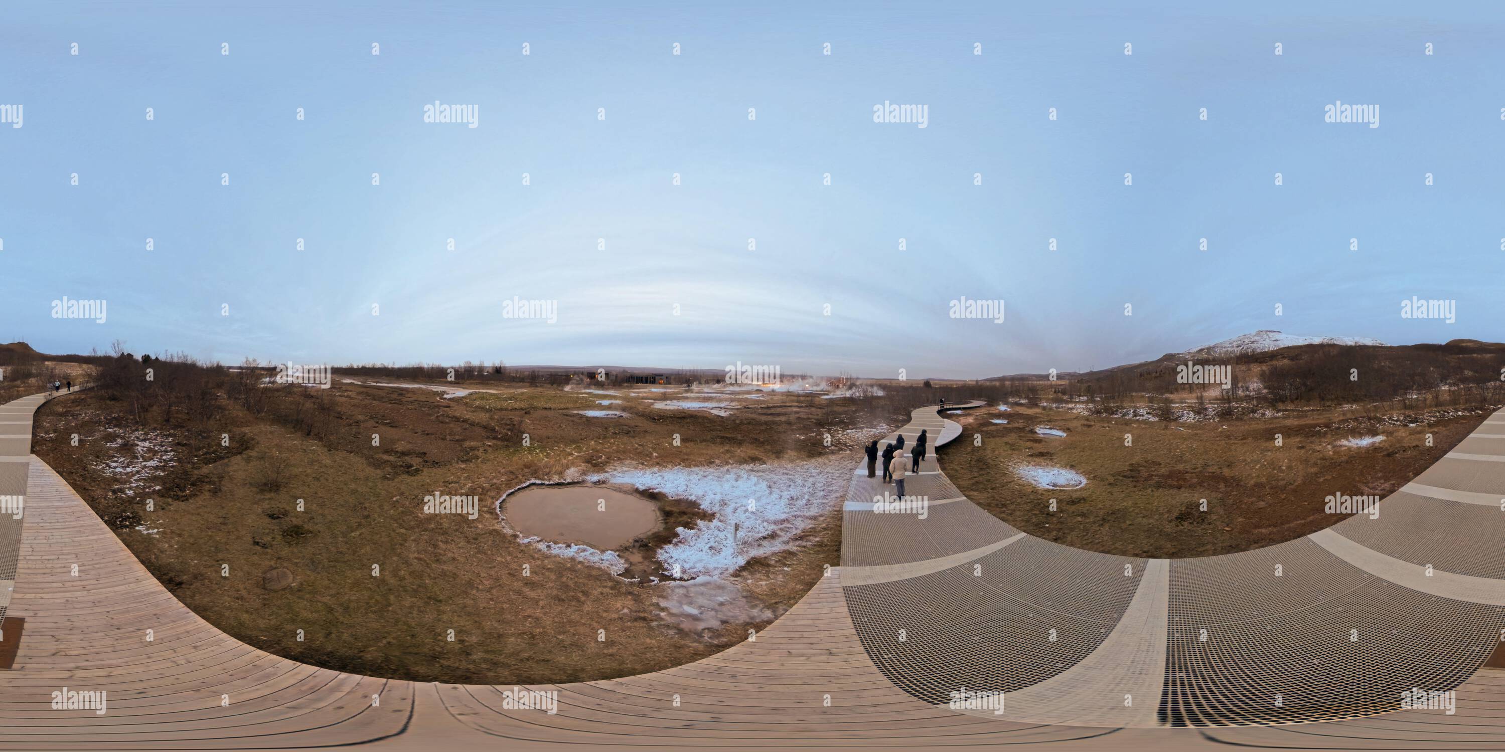 360° view of 360 equirectangular photo Strokkur Geyser Iceland 2024 - Alamy
