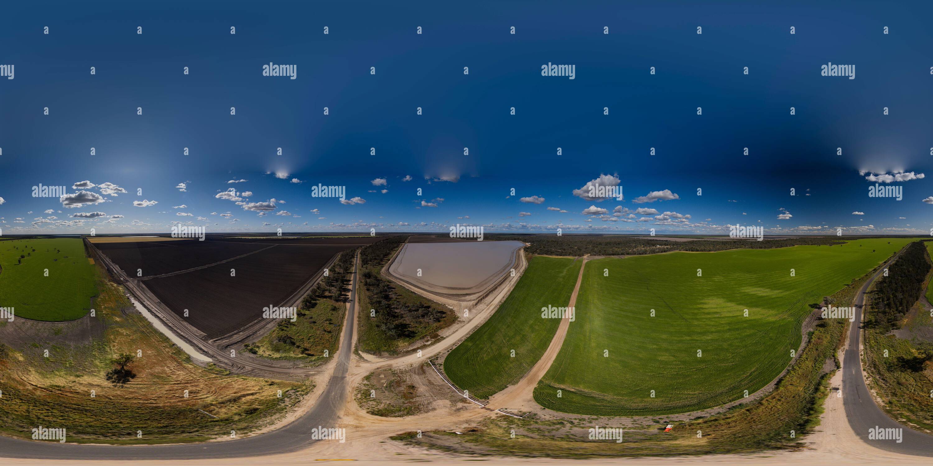 360° view of 360° aerial panorama of the black soil plains with ...