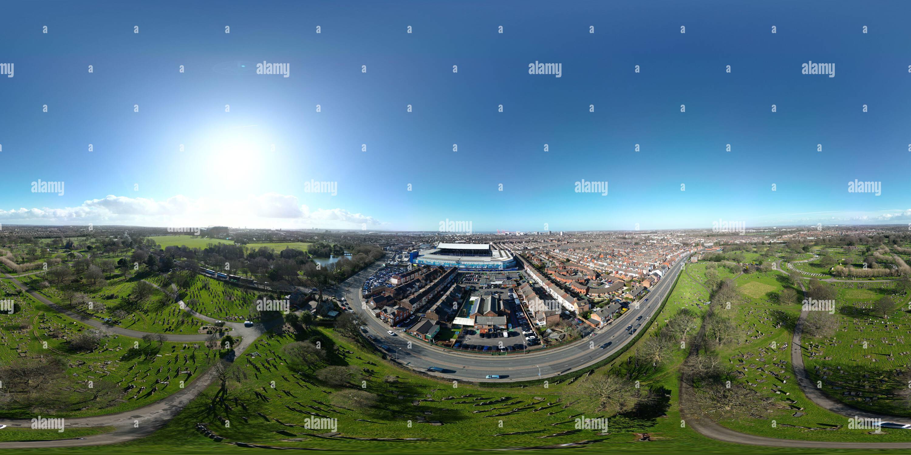 360° view of 360°panoramic aerial view of Goodison Park, Everton FC ...