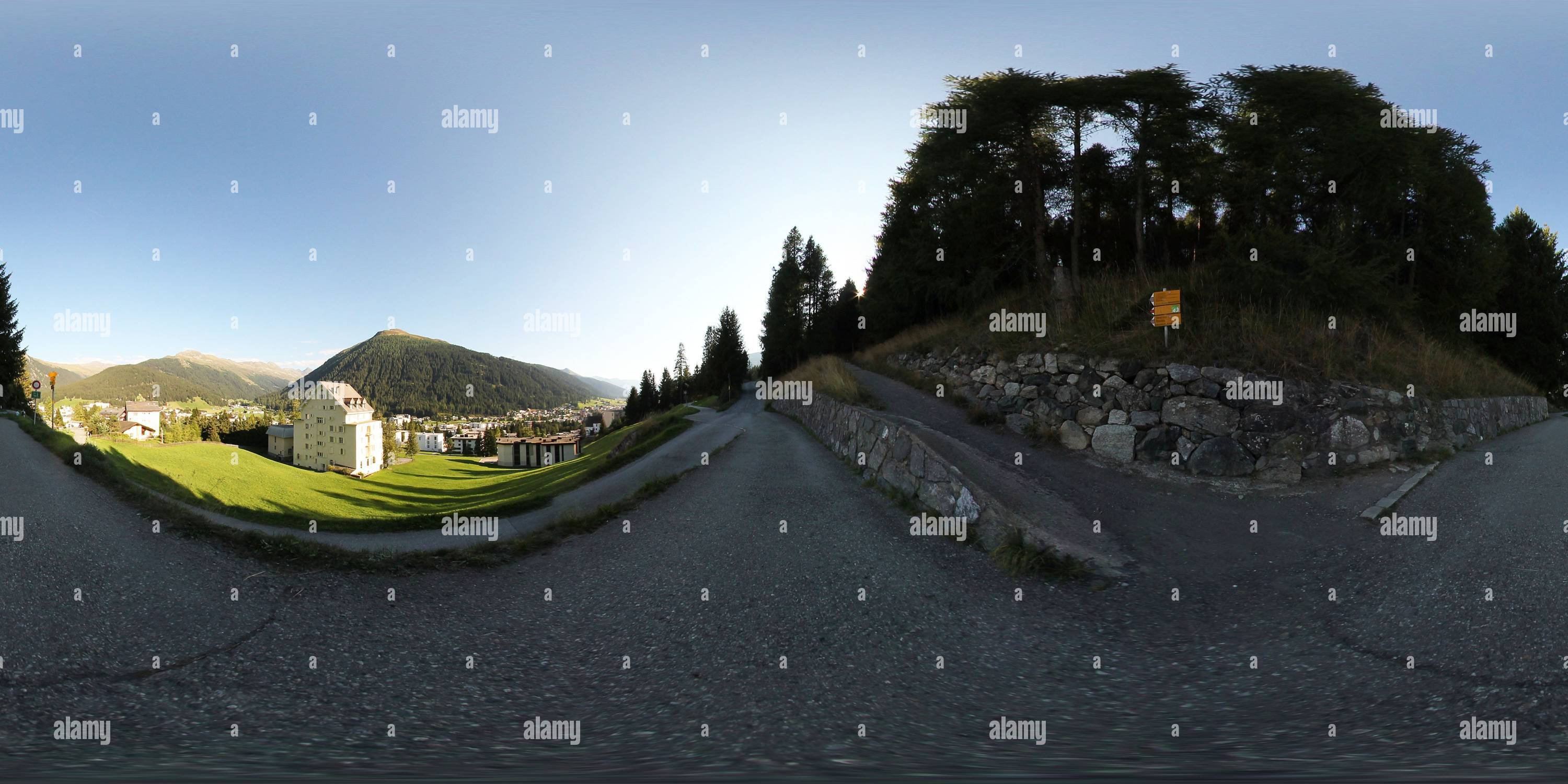360° view of Davos - Crossing of Hohe Promenade and Bobbahnstrasse - Alamy