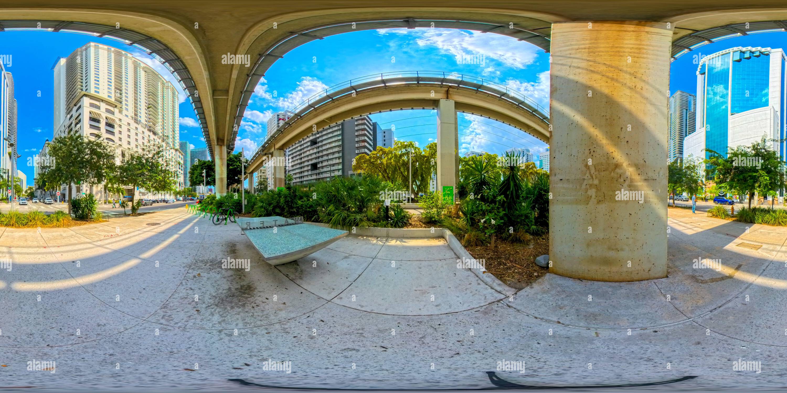 360° view of Downtown Miami Brickell the underline. 360 Miami stock ...