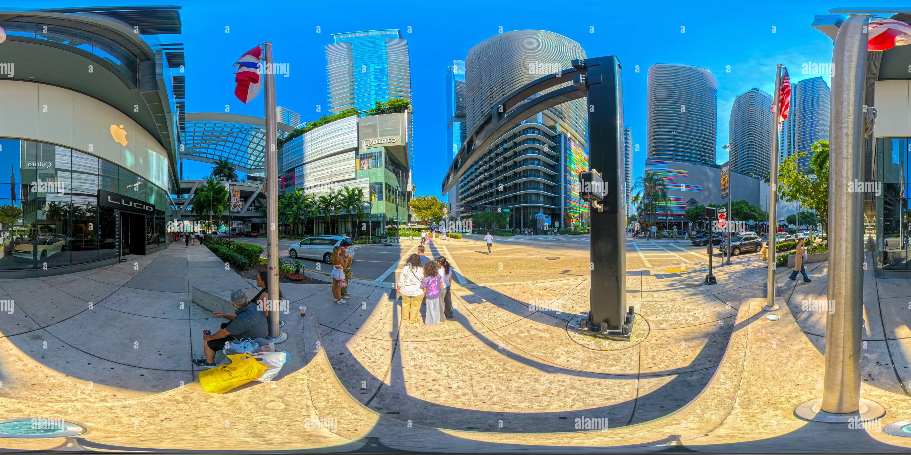 360° view of Brickell, FL, USA - April 16, 2025: Miami Brickell City Centre upscale shopping ...