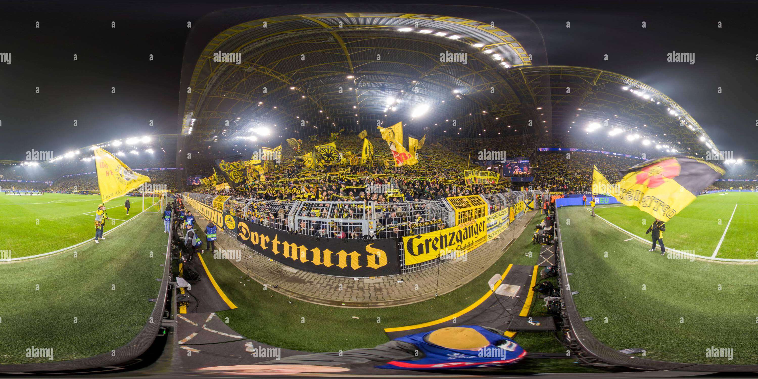 360° view of The "yellow wall", South stand in Signal Iduna Park ...