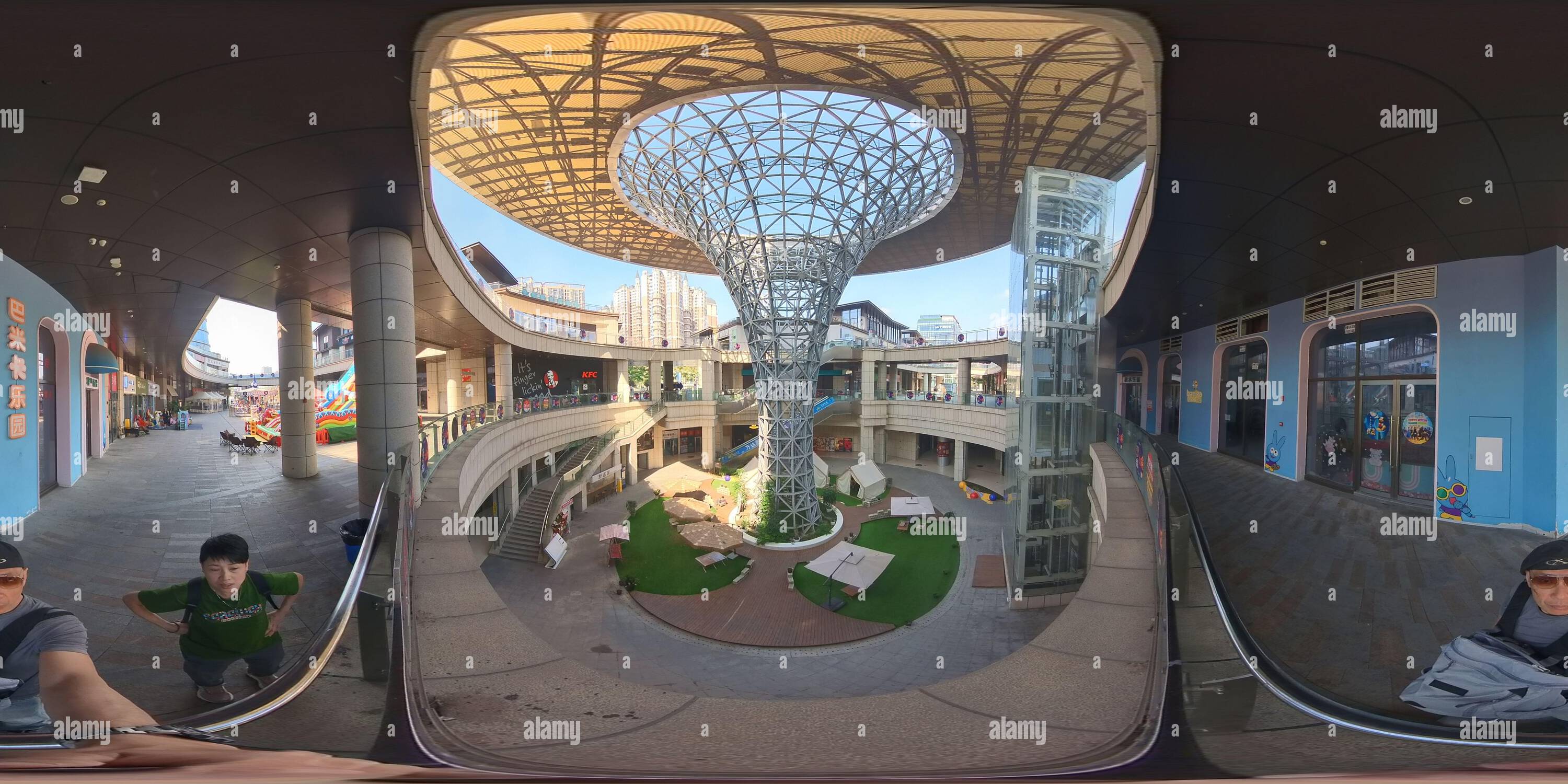 360° view of 360 view of tourists and locals visiting the local ...