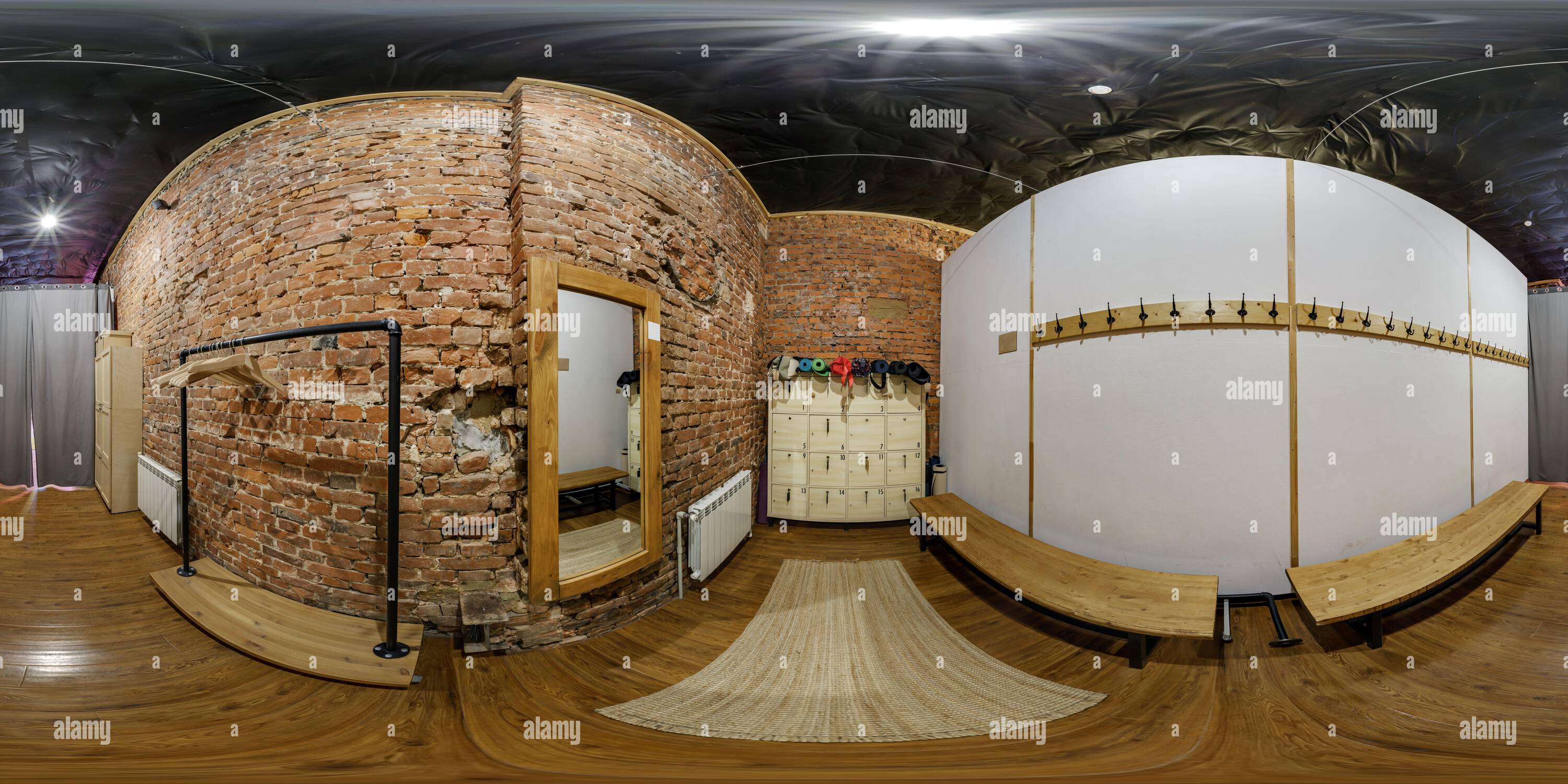 360° view of 360 hdri panorama view in small locker room and wardrobe ...