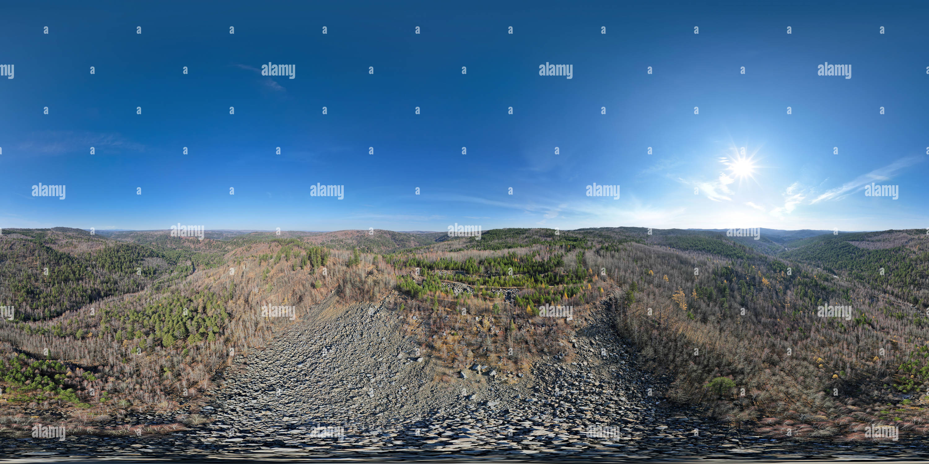 360° view of A mothballed quarry - Alamy