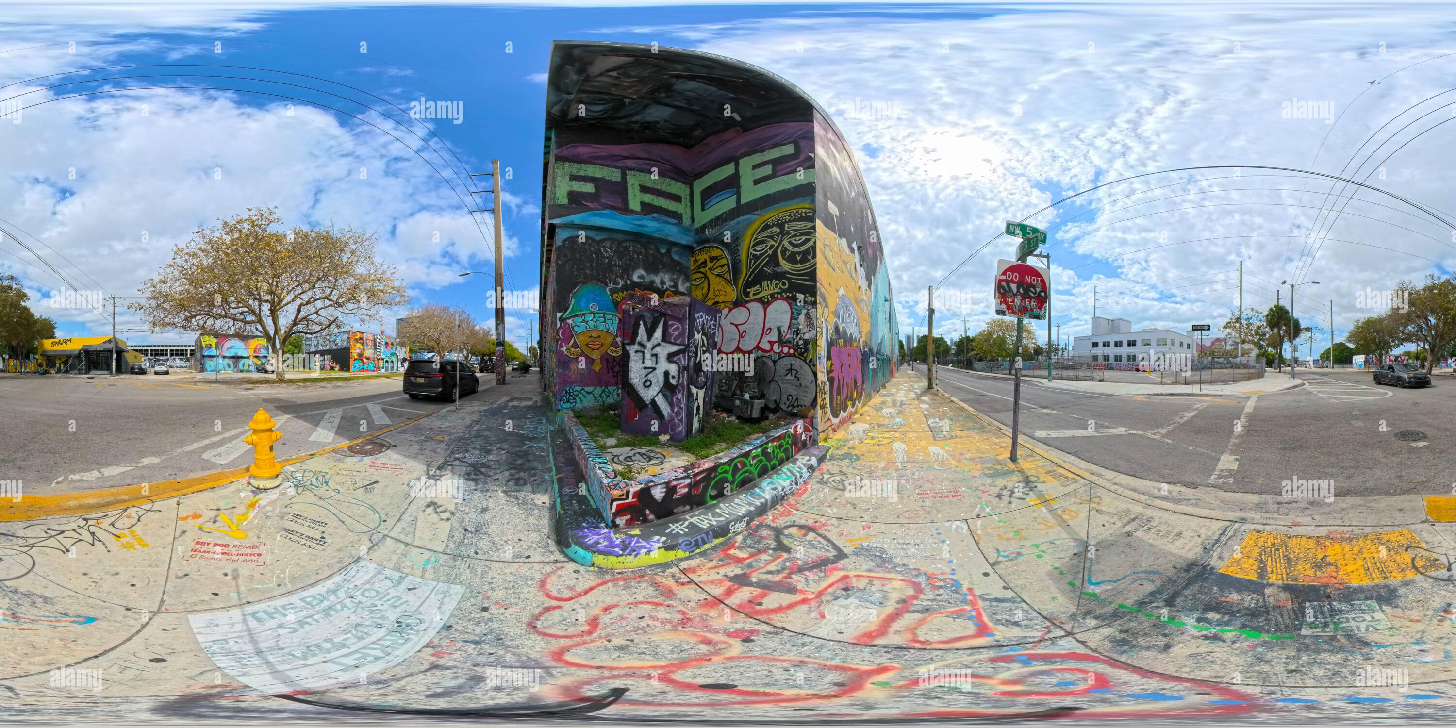 360° view of Miami, FL, USA - April 22, 2025: 360 equirectangular image ...