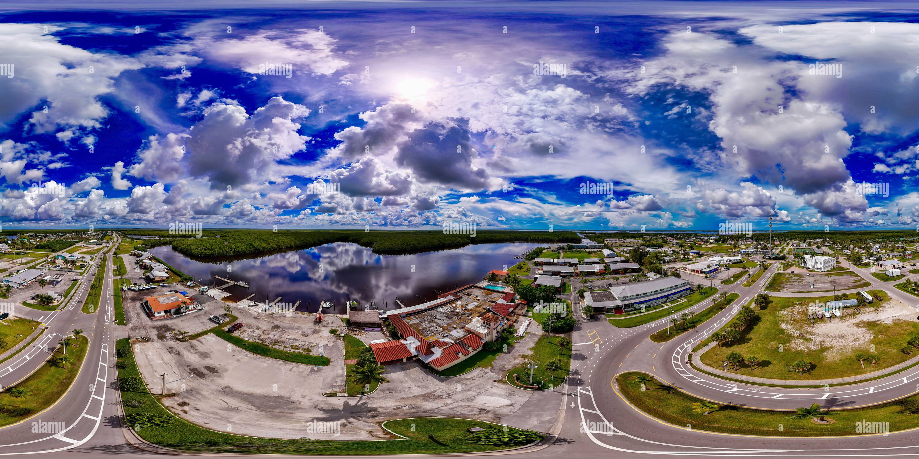 360° view of Aerial photo Everglades City old train depot.Aerial 360 ...