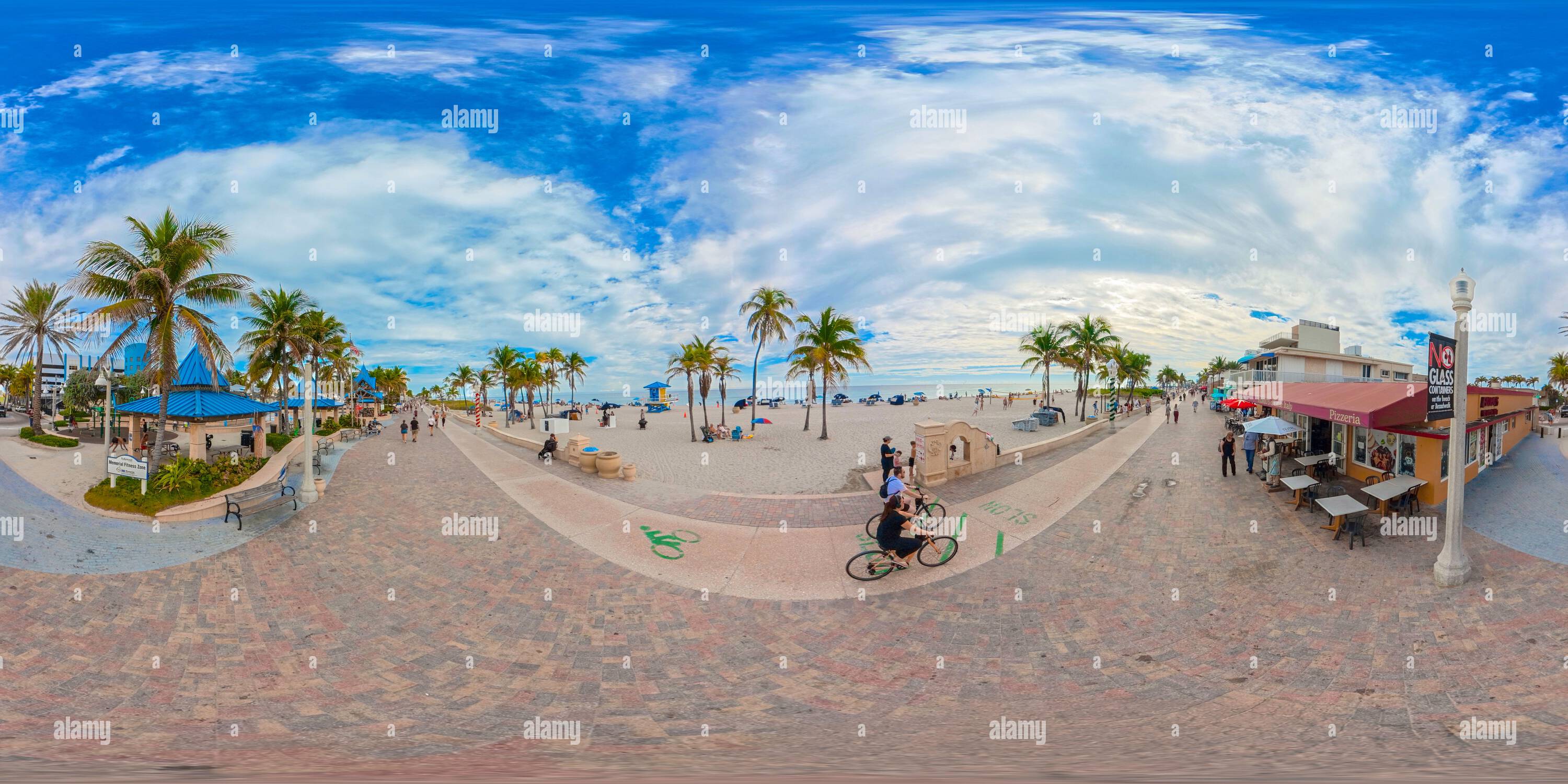 360° view of Hollywood, FL, USA - January 4, 2026: 360 equirectangular ...