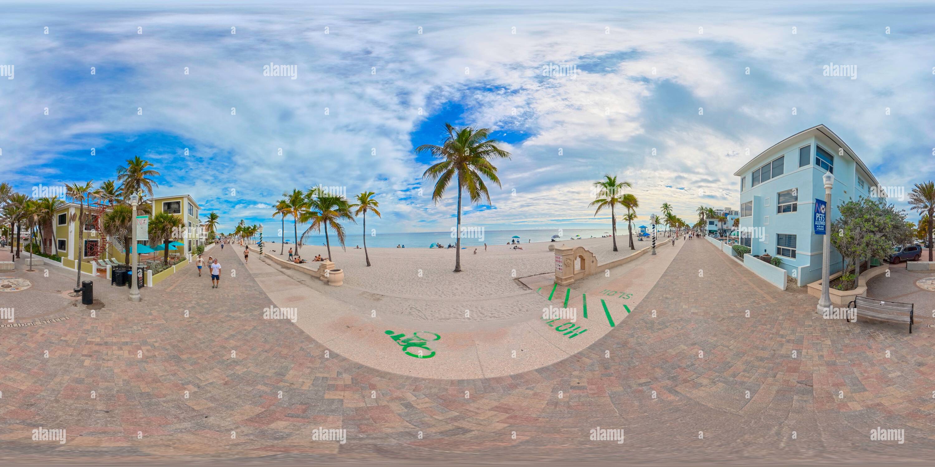 360° view of Hollywood, FL, USA - January 4, 2026: 360 equirectangular ...