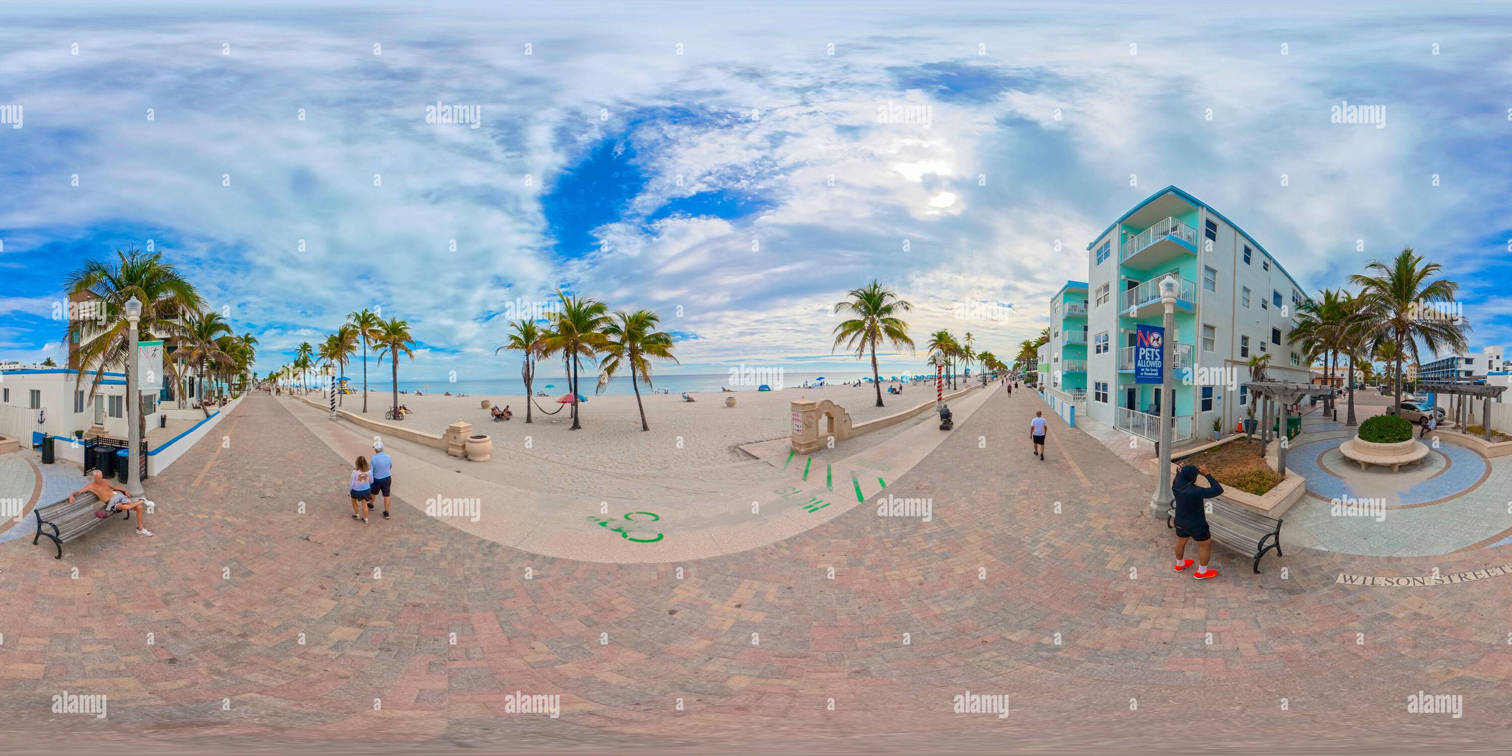 360° view of Hollywood, FL, USA - January 4, 2026: 360 equirectangular ...