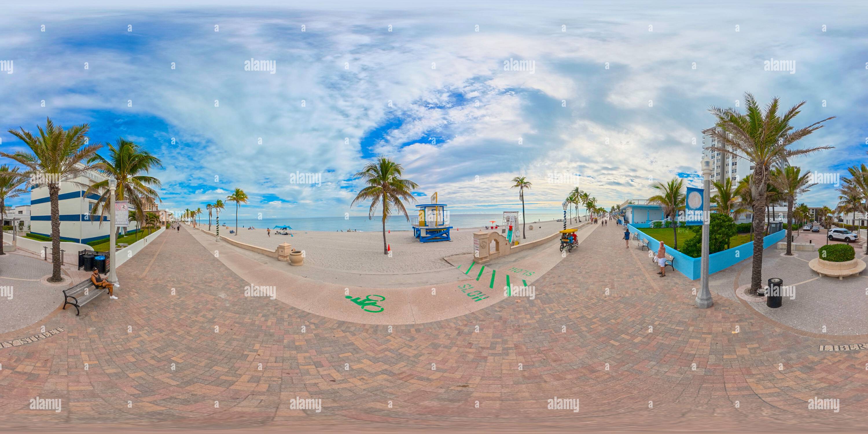 360° view of Hollywood, FL, USA - January 4, 2026: 360 equirectangular ...