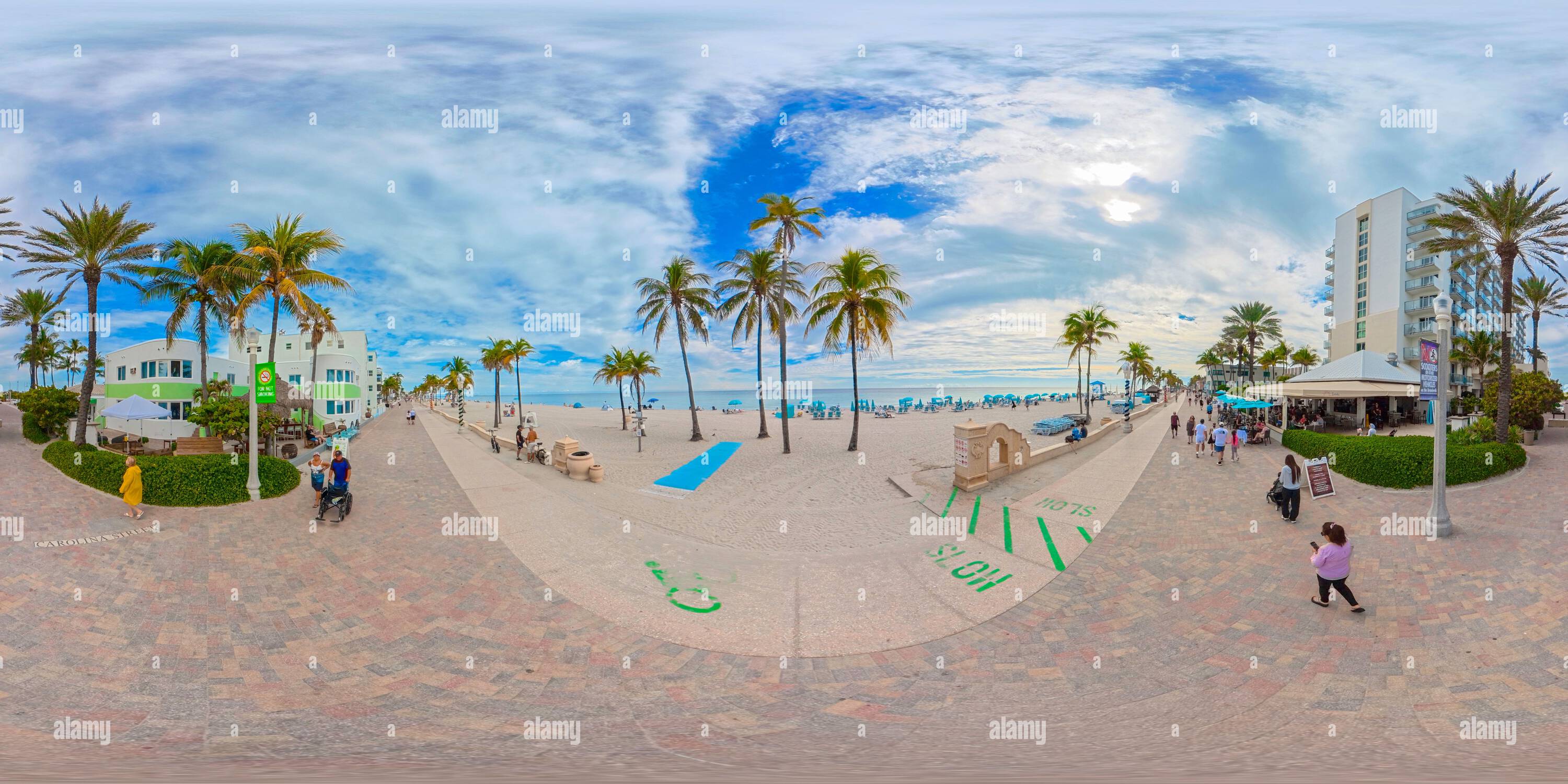 360° view of Hollywood, FL, USA - January 4, 2026: 360 equirectangular ...