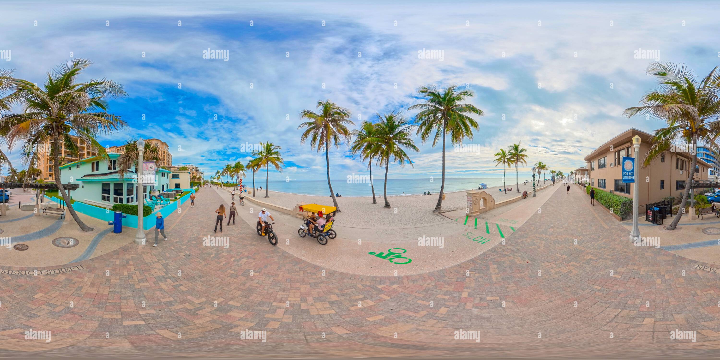 360° view of Hollywood, FL, USA - January 4, 2026: 360 equirectangular ...