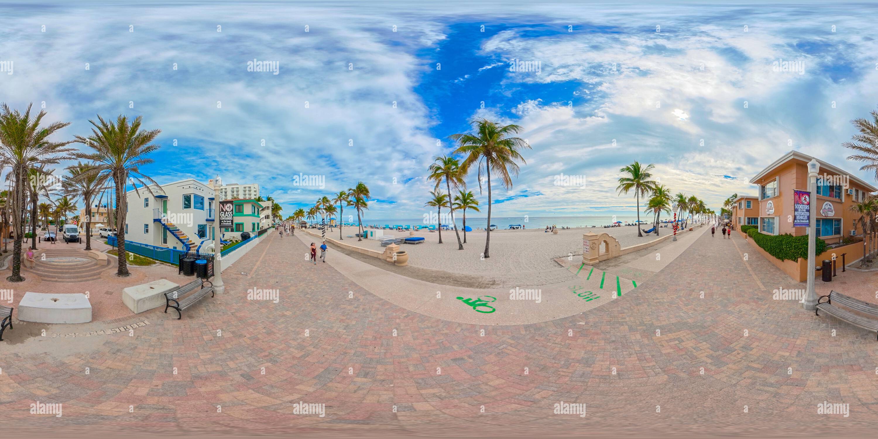 360° view of Hollywood, FL, USA - January 4, 2026: 360 equirectangular ...