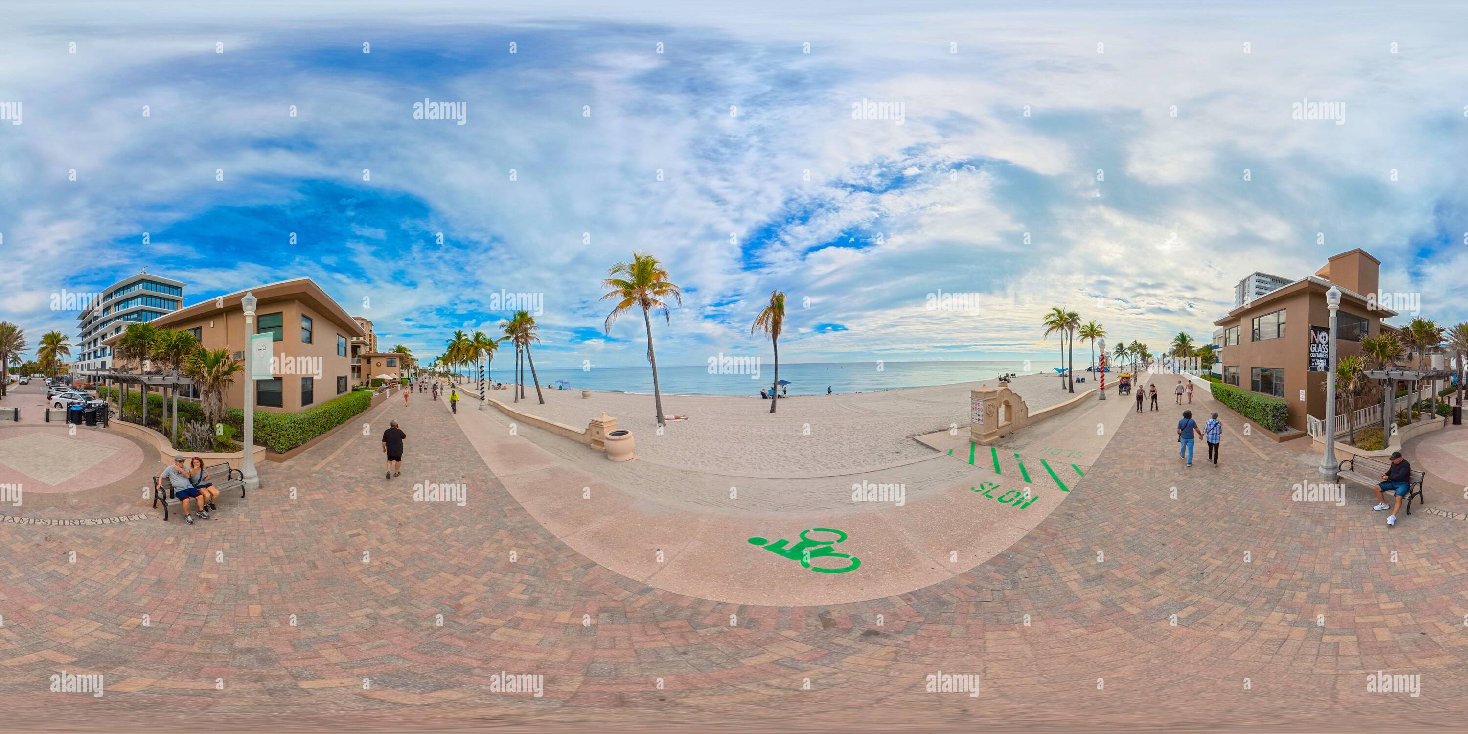 360° view of Hollywood, FL, USA - January 4, 2026: 360 equirectangular ...