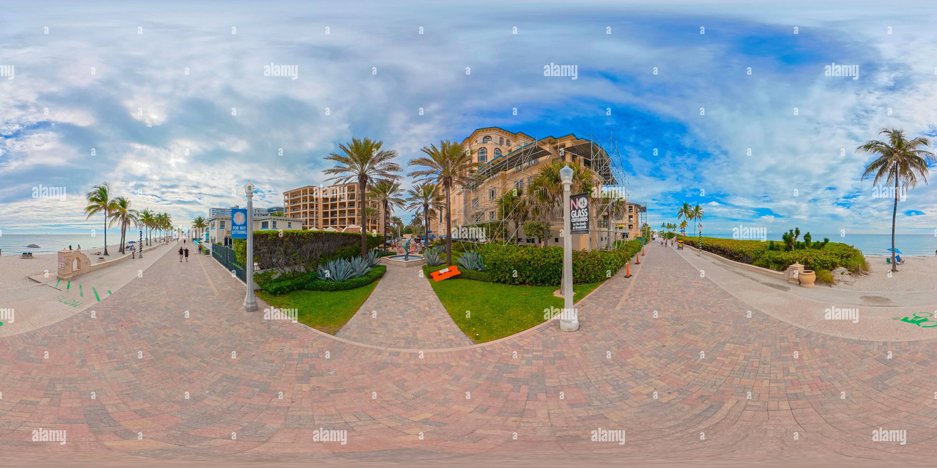 360° view of Hollywood, FL, USA - January 4, 2026: 360 equirectangular ...