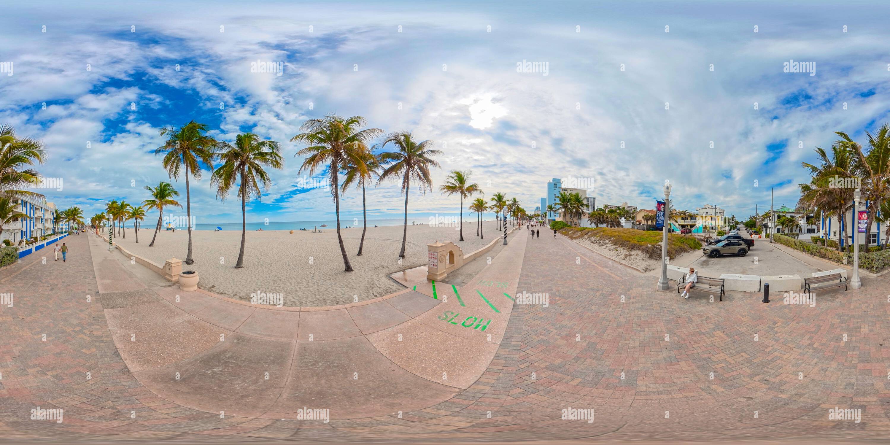 360° view of Hollywood, FL, USA - January 4, 2026: 360 equirectangular ...