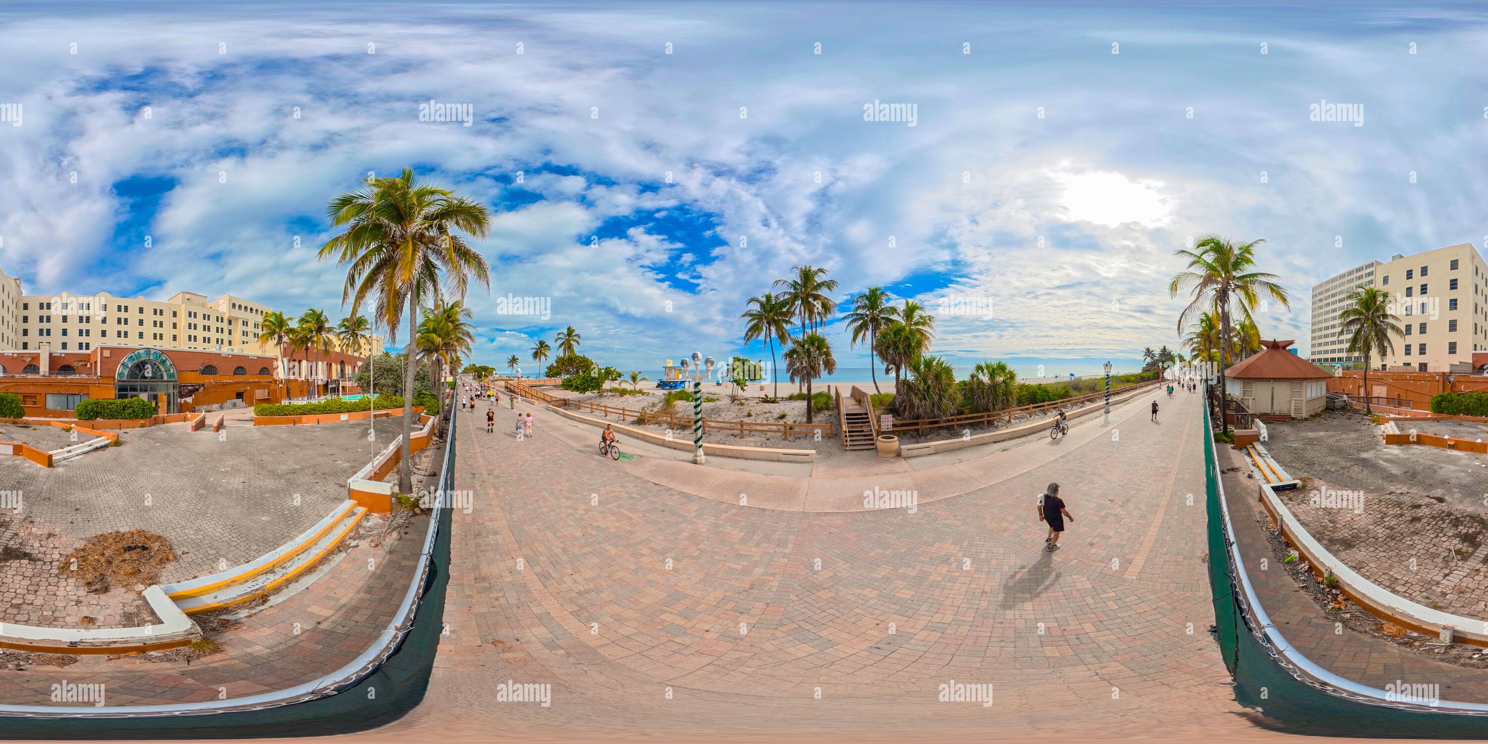 360° view of Hollywood, FL, USA - January 4, 2026: 360 equirectangular ...