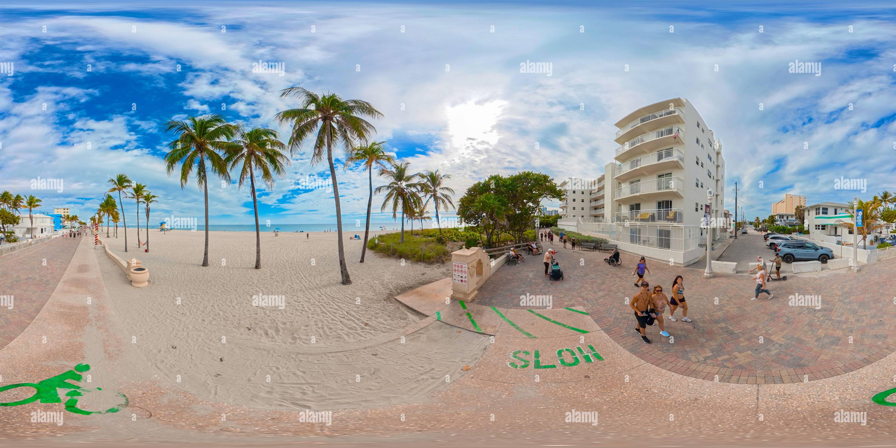 360° view of Hollywood, FL, USA - January 4, 2026: 360 equirectangular ...