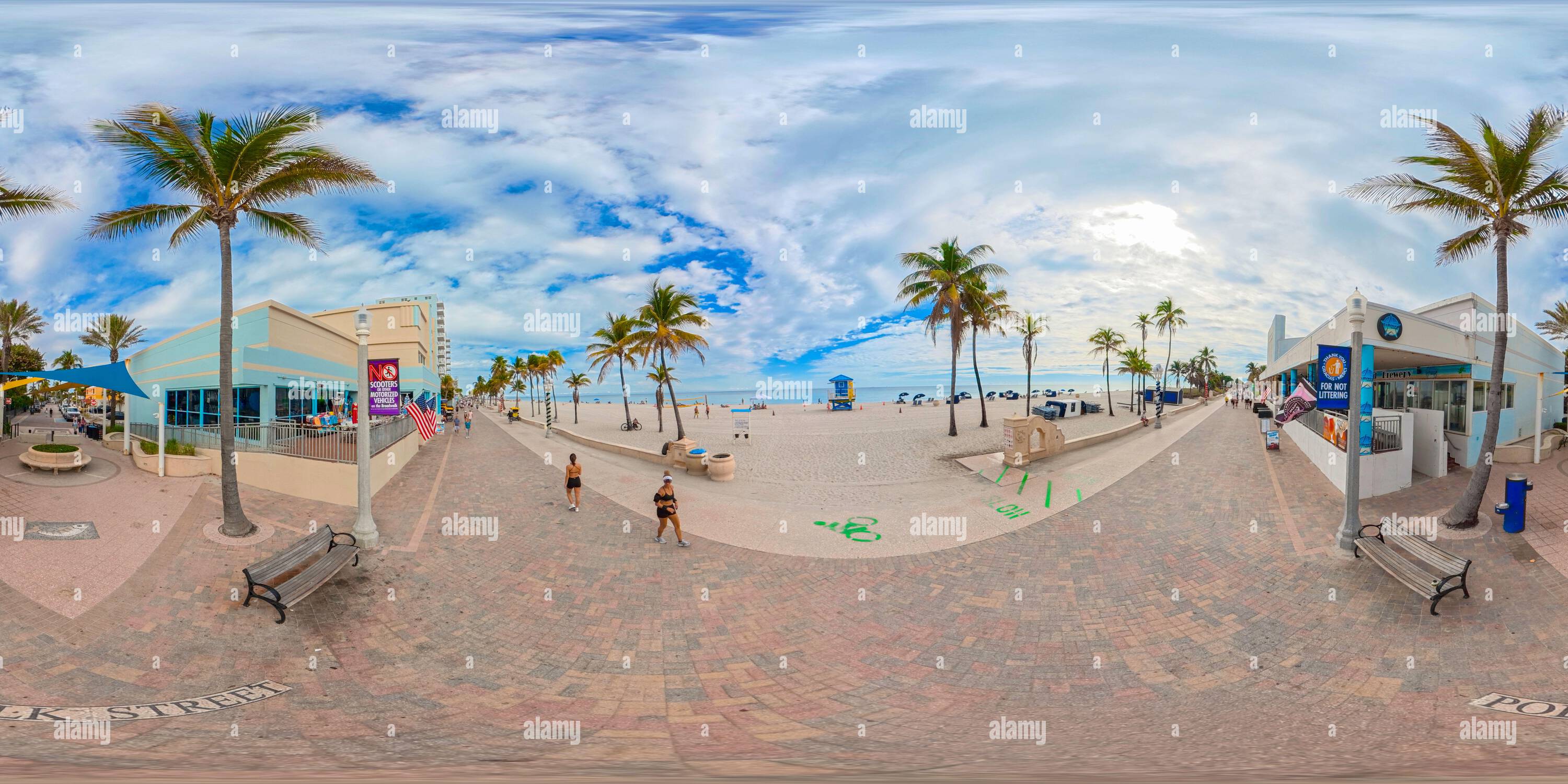 360° view of Hollywood, FL, USA - January 4, 2026: 360 equirectangular ...