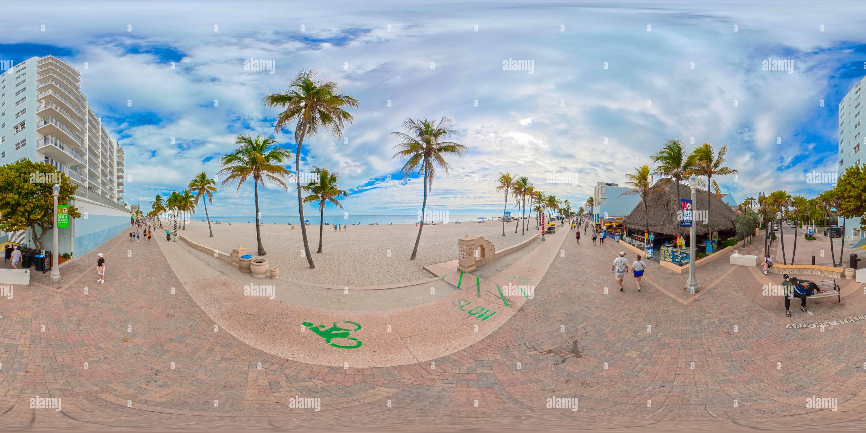 360° view of Hollywood, FL, USA - January 4, 2026: 360 equirectangular ...