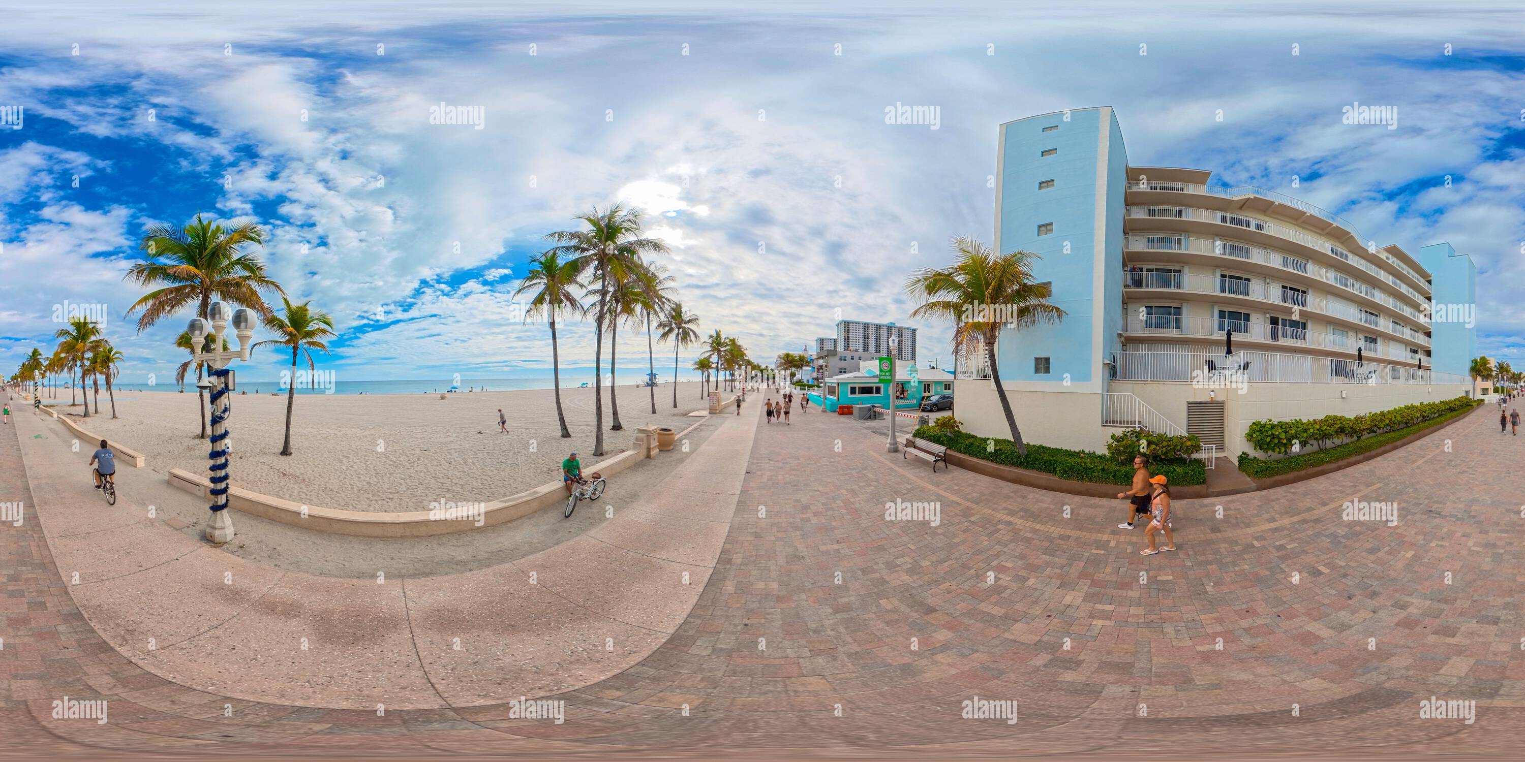 360° view of Hollywood, FL, USA - January 4, 2026: 360 equirectangular ...
