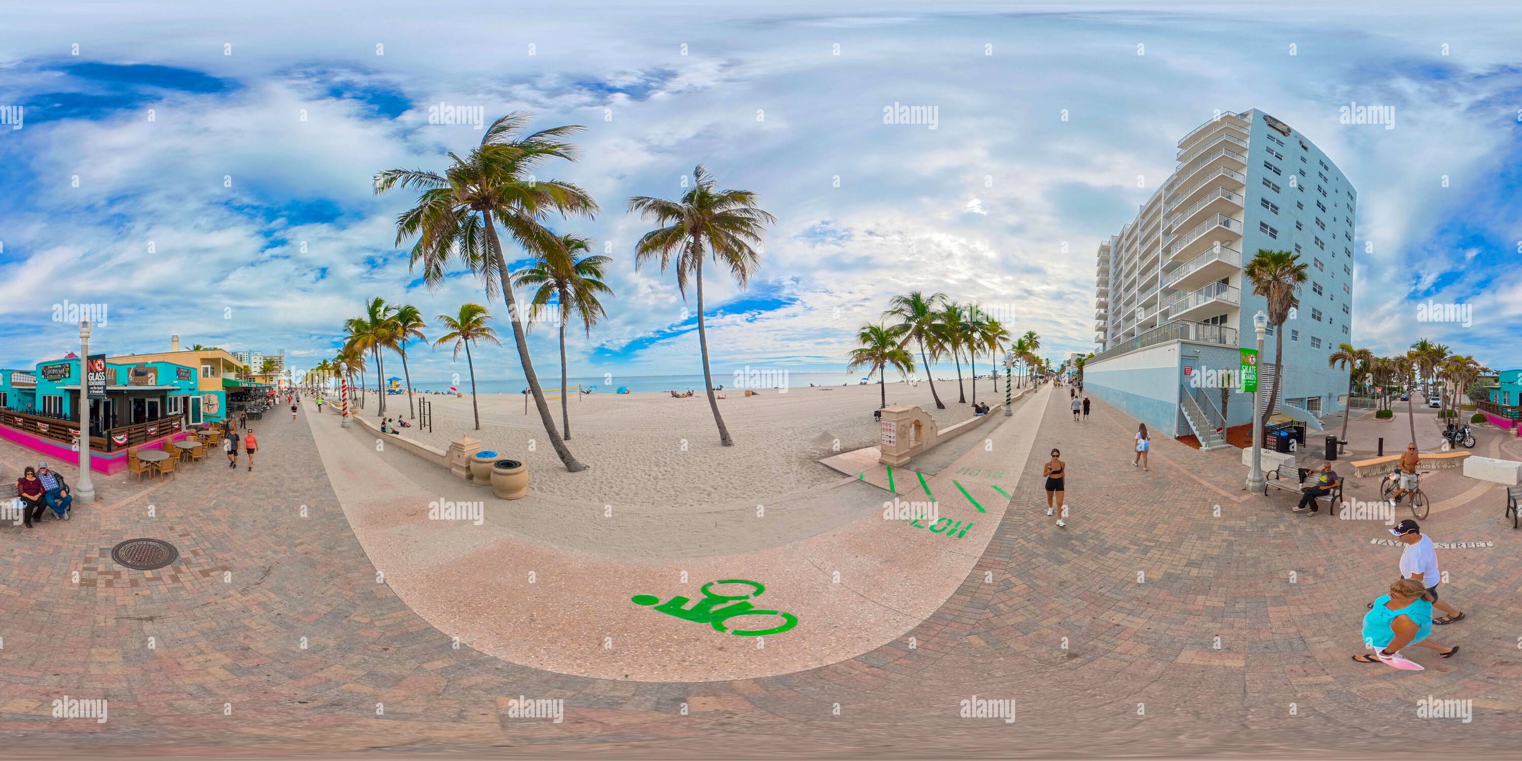 360° view of Hollywood, FL, USA - January 4, 2026: 360 equirectangular ...
