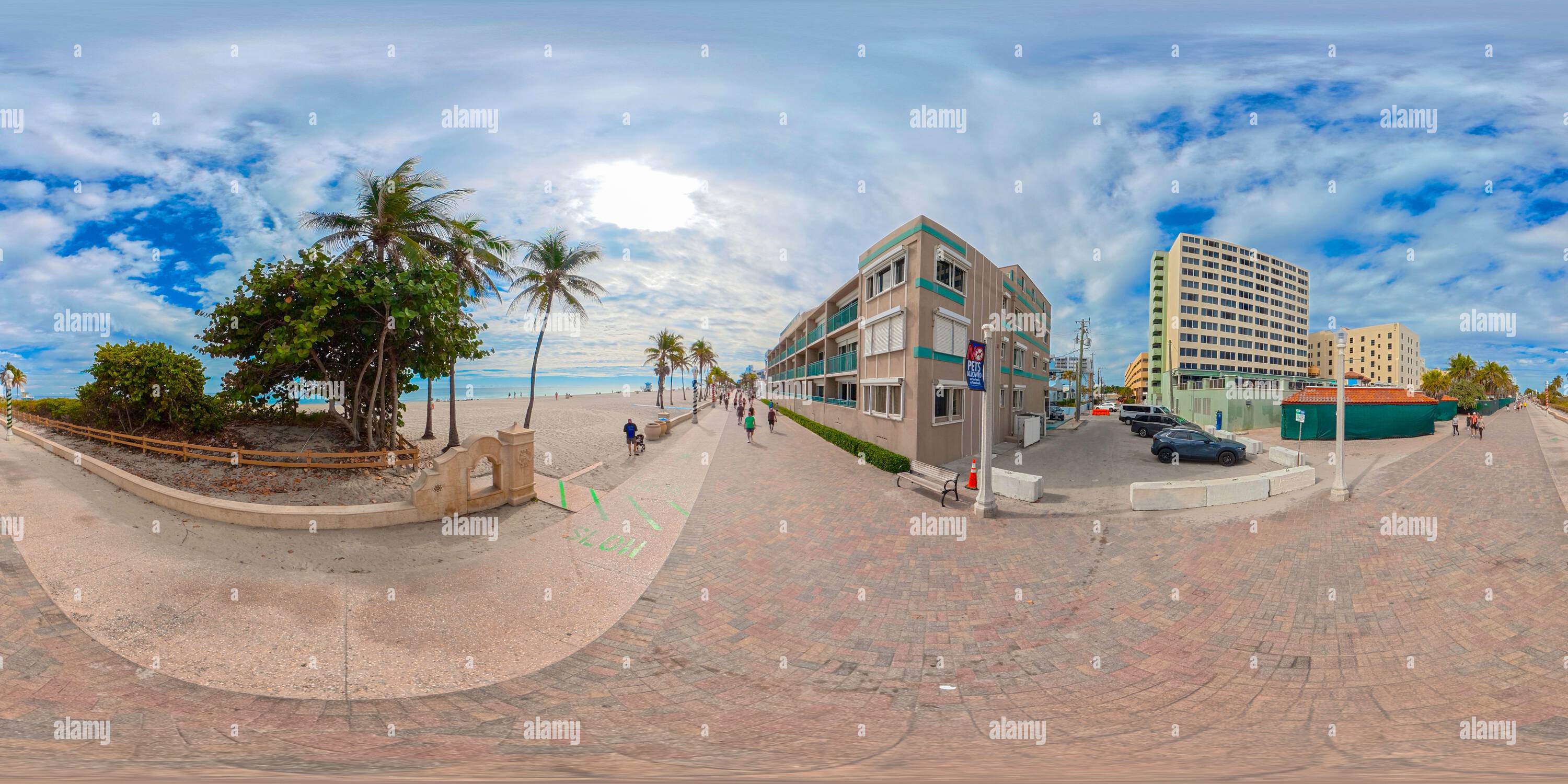 360° view of Hollywood, FL, USA - January 4, 2026: 360 equirectangular ...