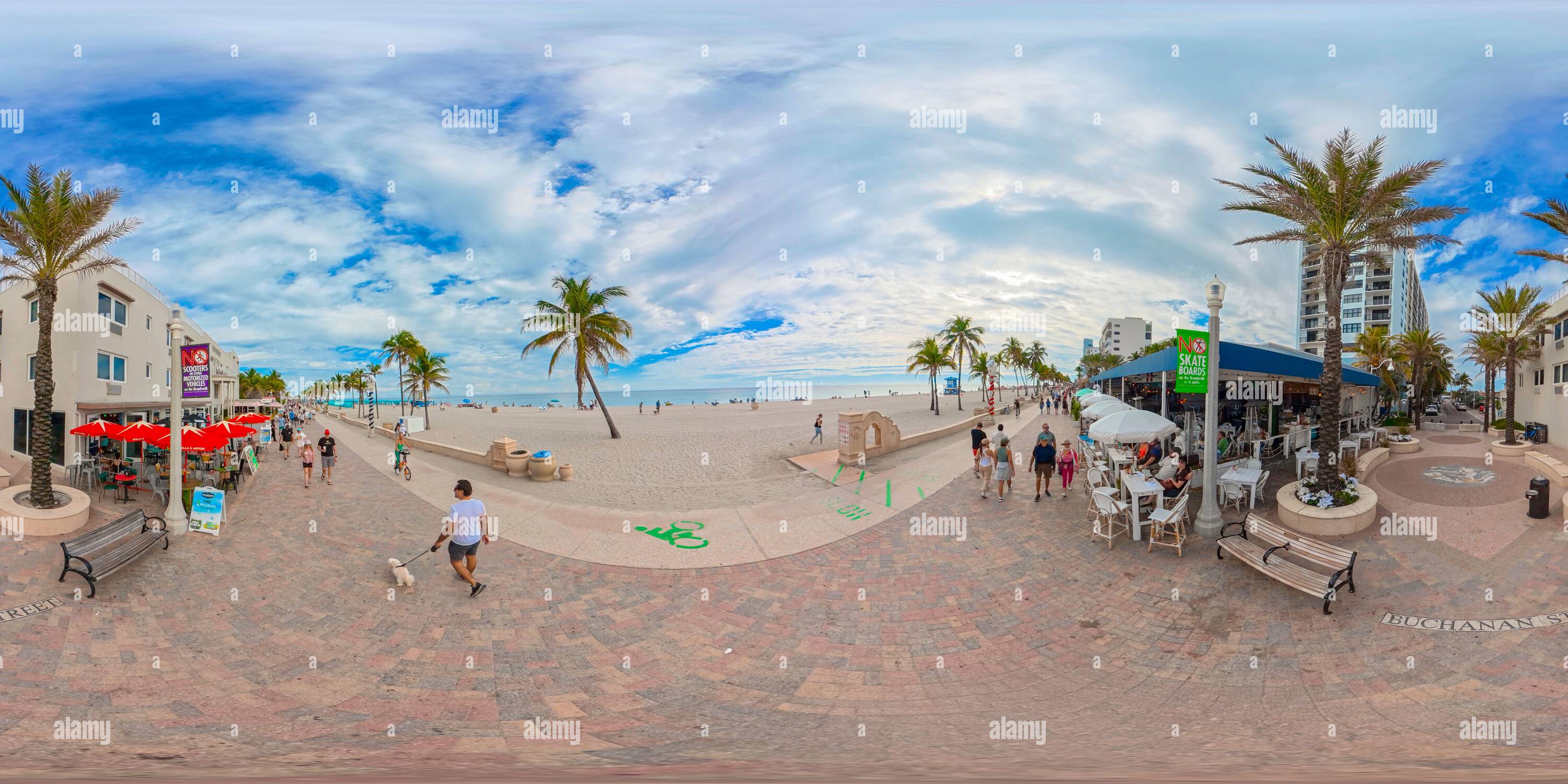 360° view of Hollywood, FL, USA - January 4, 2026: 360 equirectangular ...