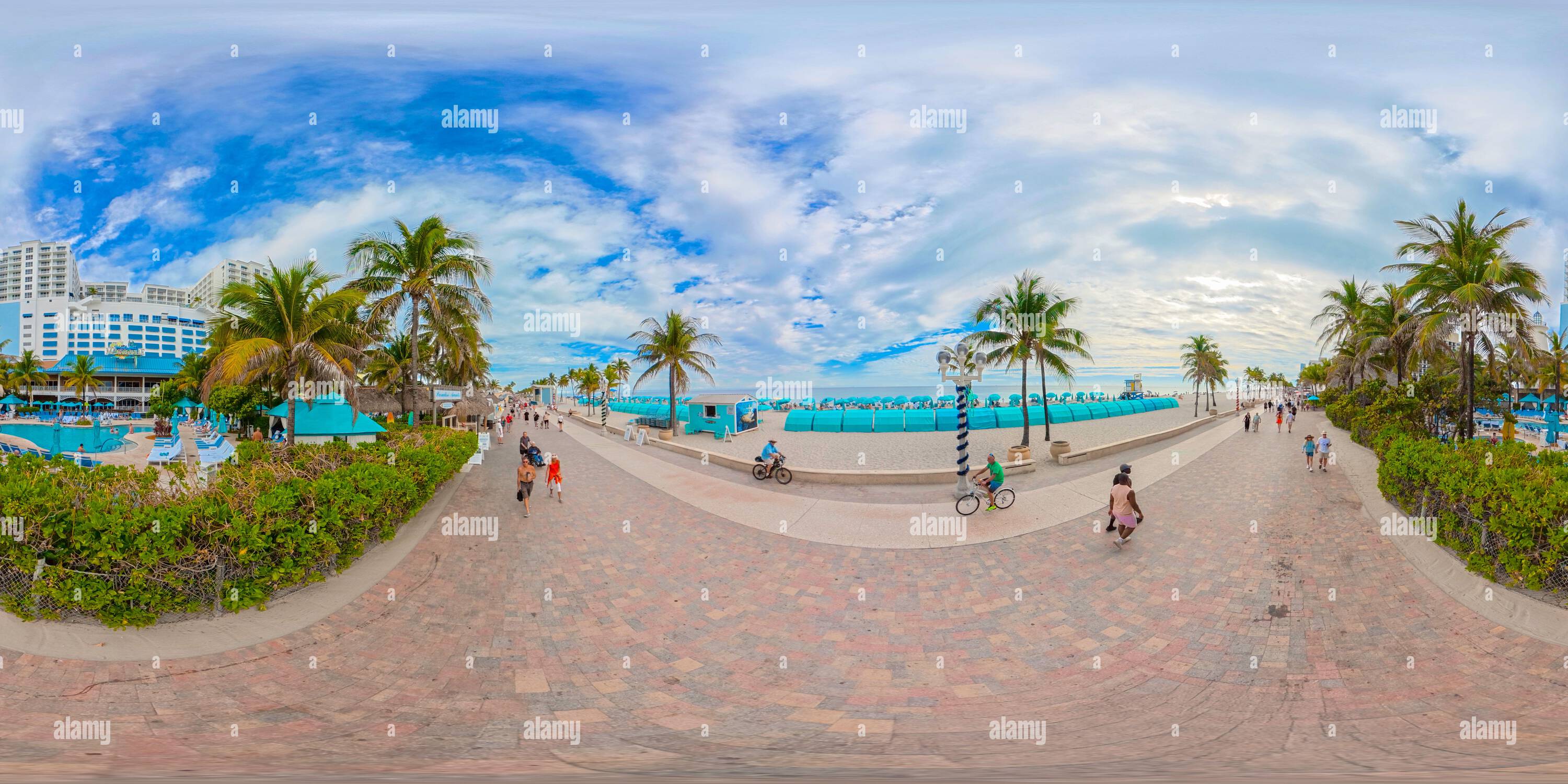 360° view of Hollywood, FL, USA - January 4, 2026: 360 equirectangular ...