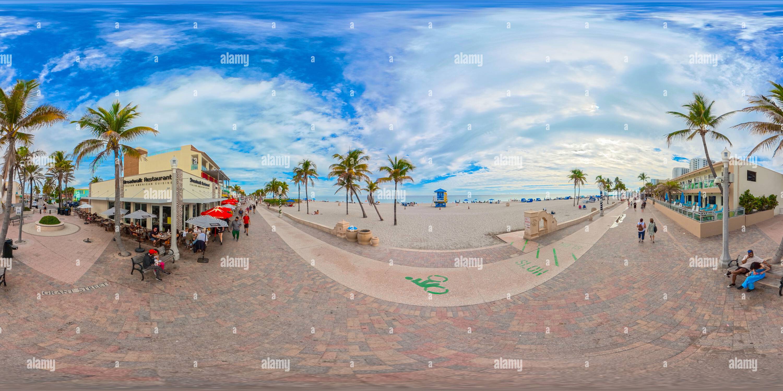 360° view of Hollywood, FL, USA - January 4, 2026: 360 equirectangular ...