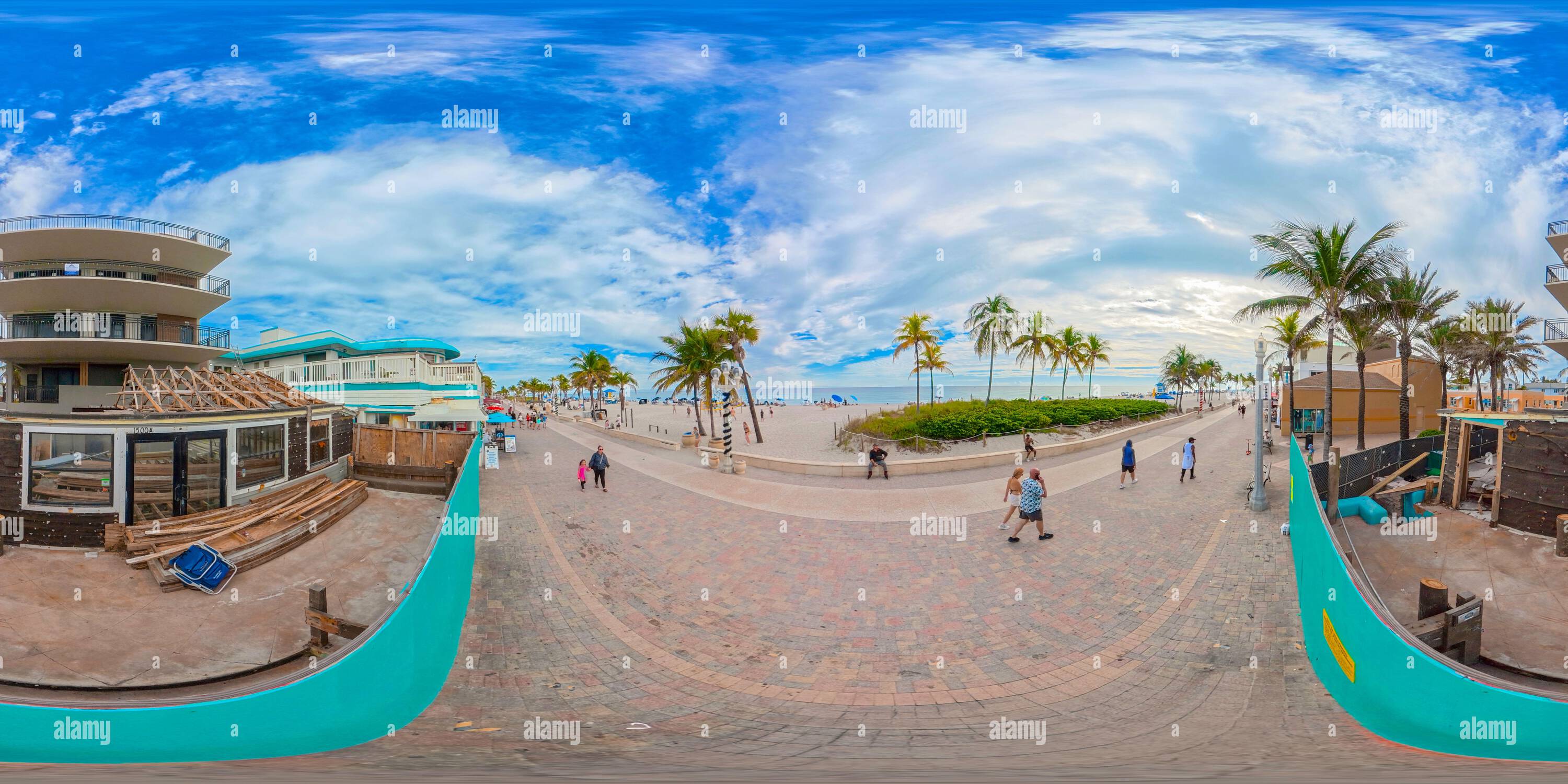 360° view of Hollywood, FL, USA - January 4, 2026: 360 equirectangular ...