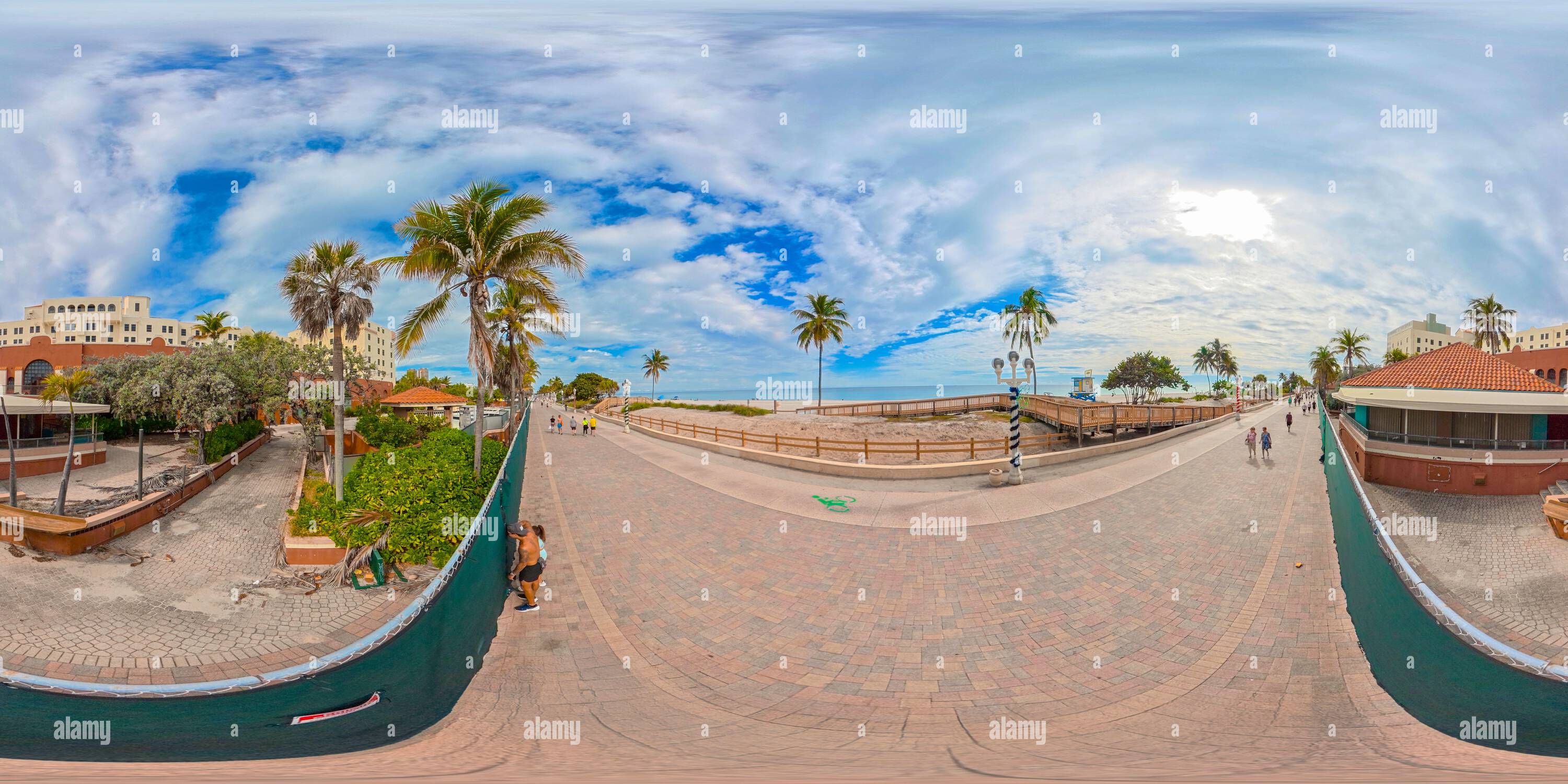 360° view of Hollywood, FL, USA - January 4, 2026: 360 equirectangular ...