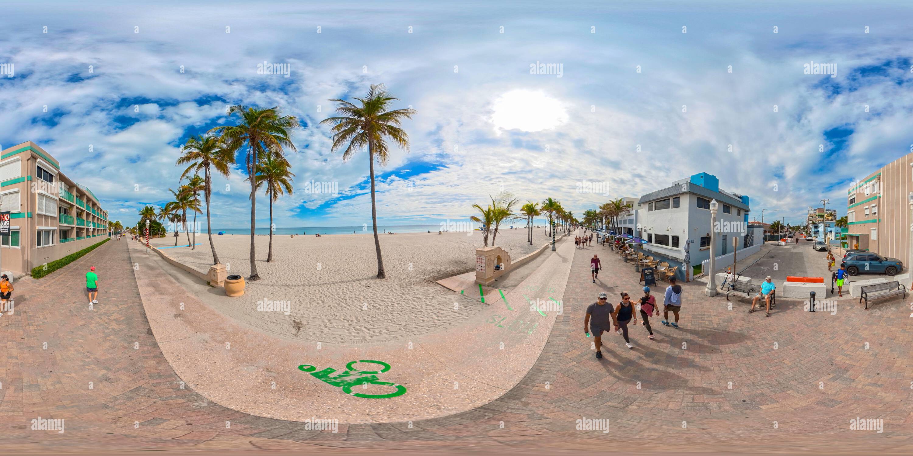360° view of Hollywood, FL, USA - January 4, 2026: 360 equirectangular ...