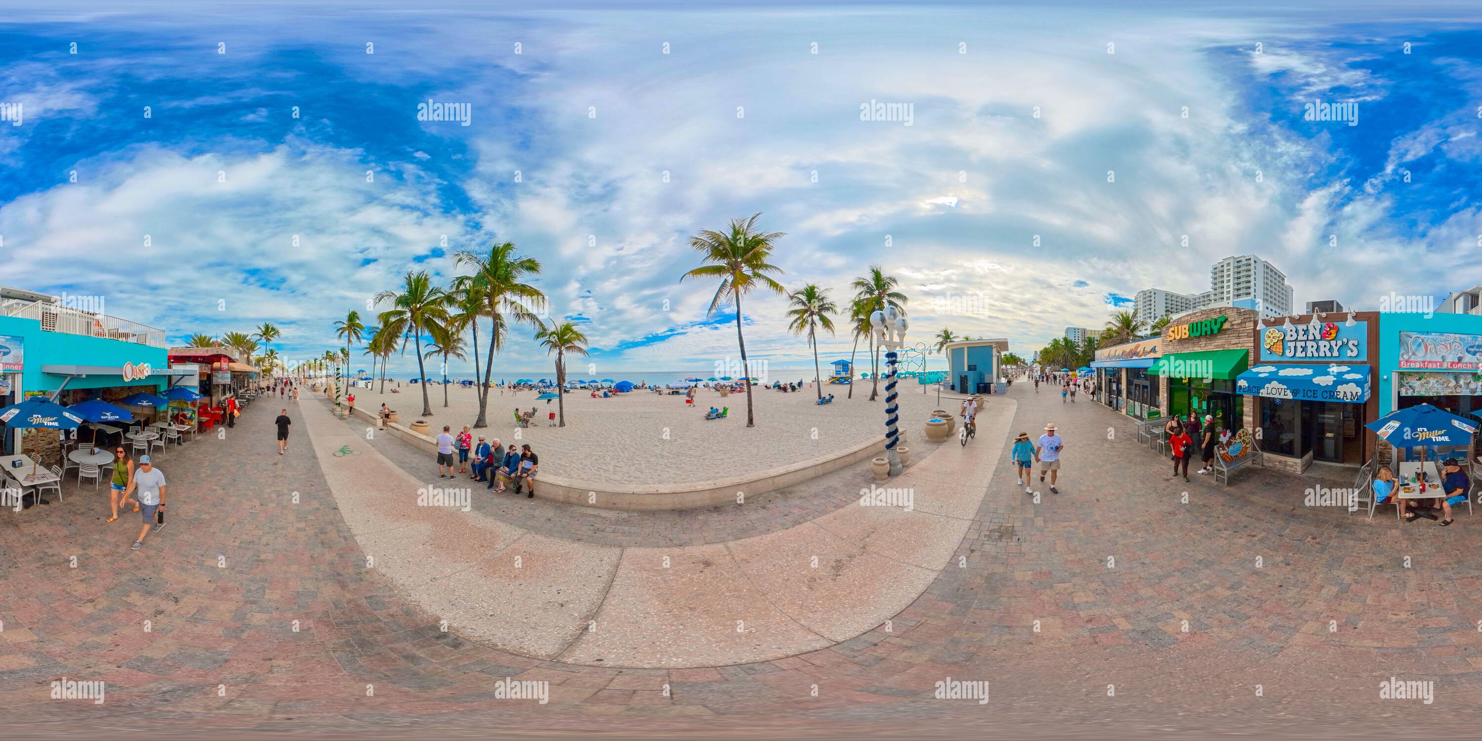 360° view of Hollywood, FL, USA - January 4, 2026: 360 equirectangular ...