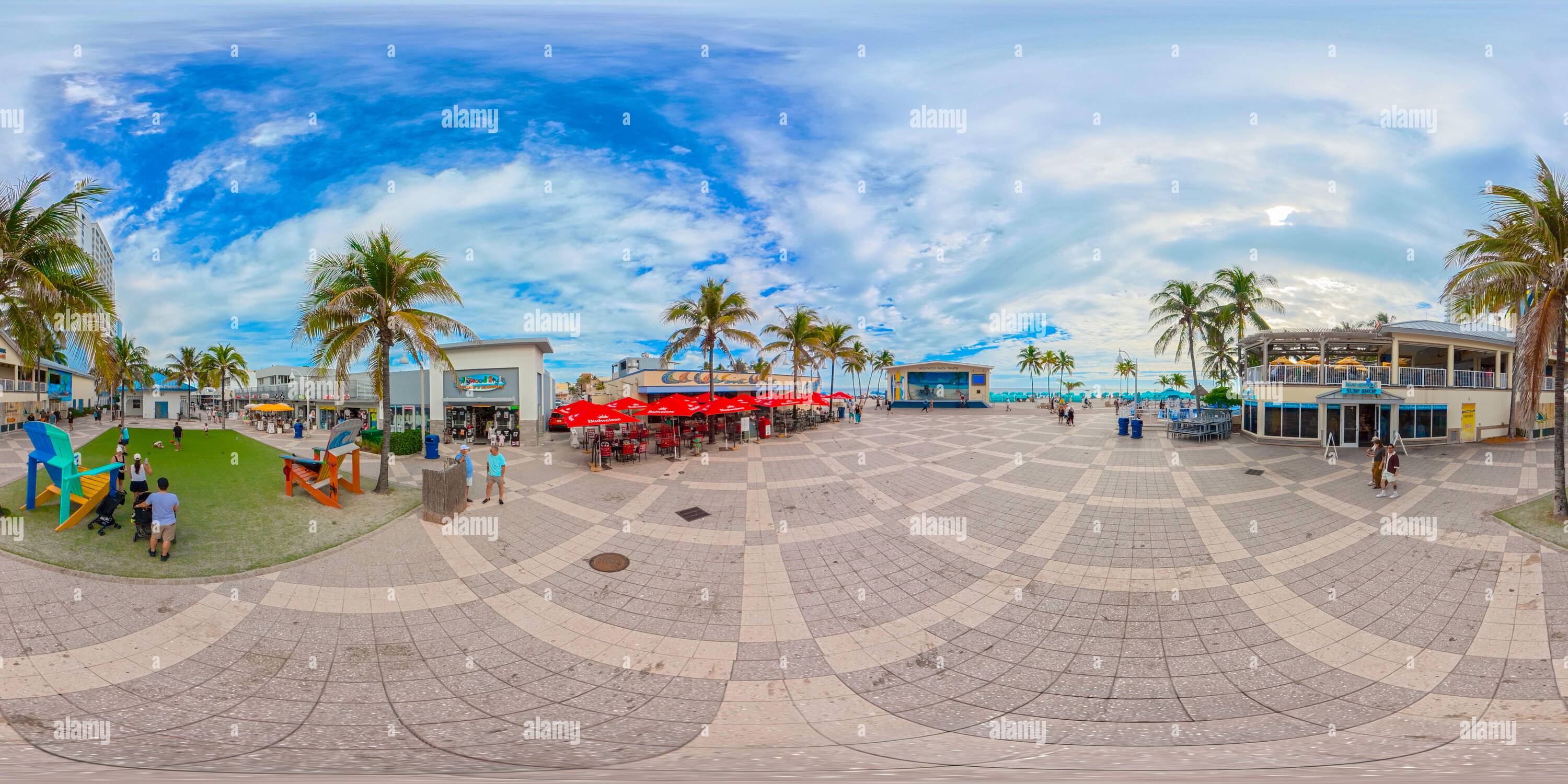 360° view of Hollywood, FL, USA - January 4, 2026: 360 equirectangular ...