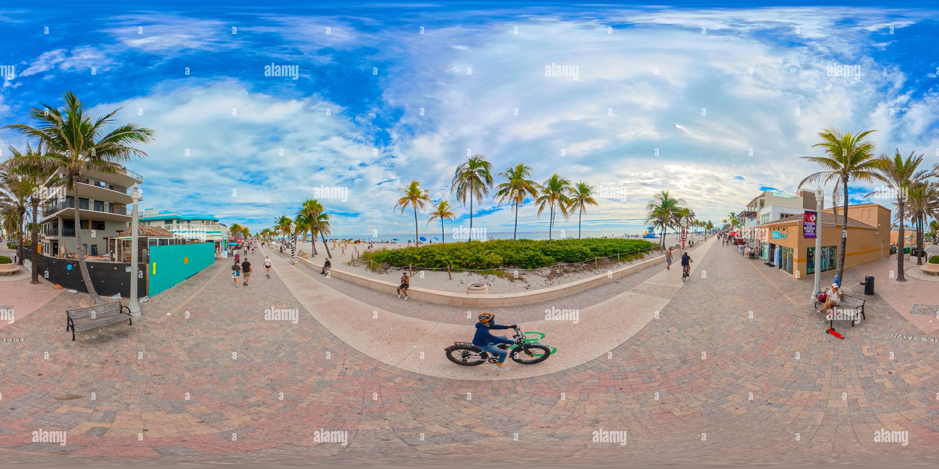 360° view of Hollywood, FL, USA - January 4, 2026: 360 equirectangular ...