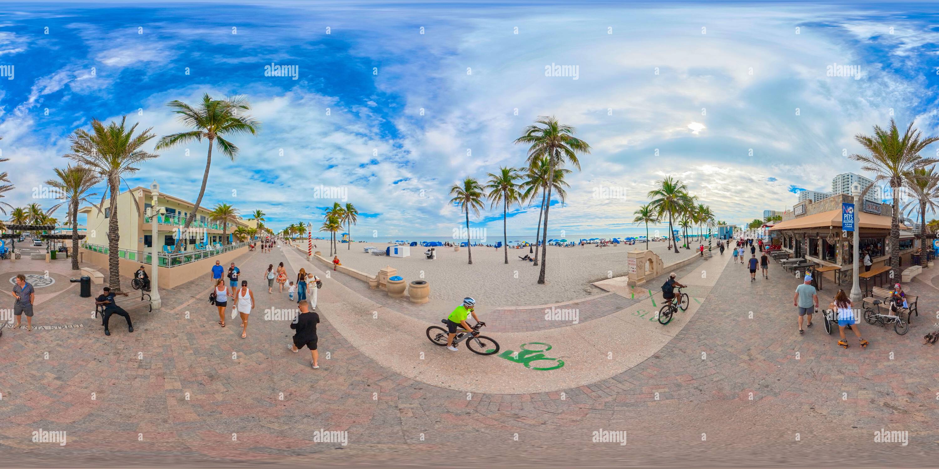 360° view of Hollywood, FL, USA - January 4, 2026: 360 equirectangular ...