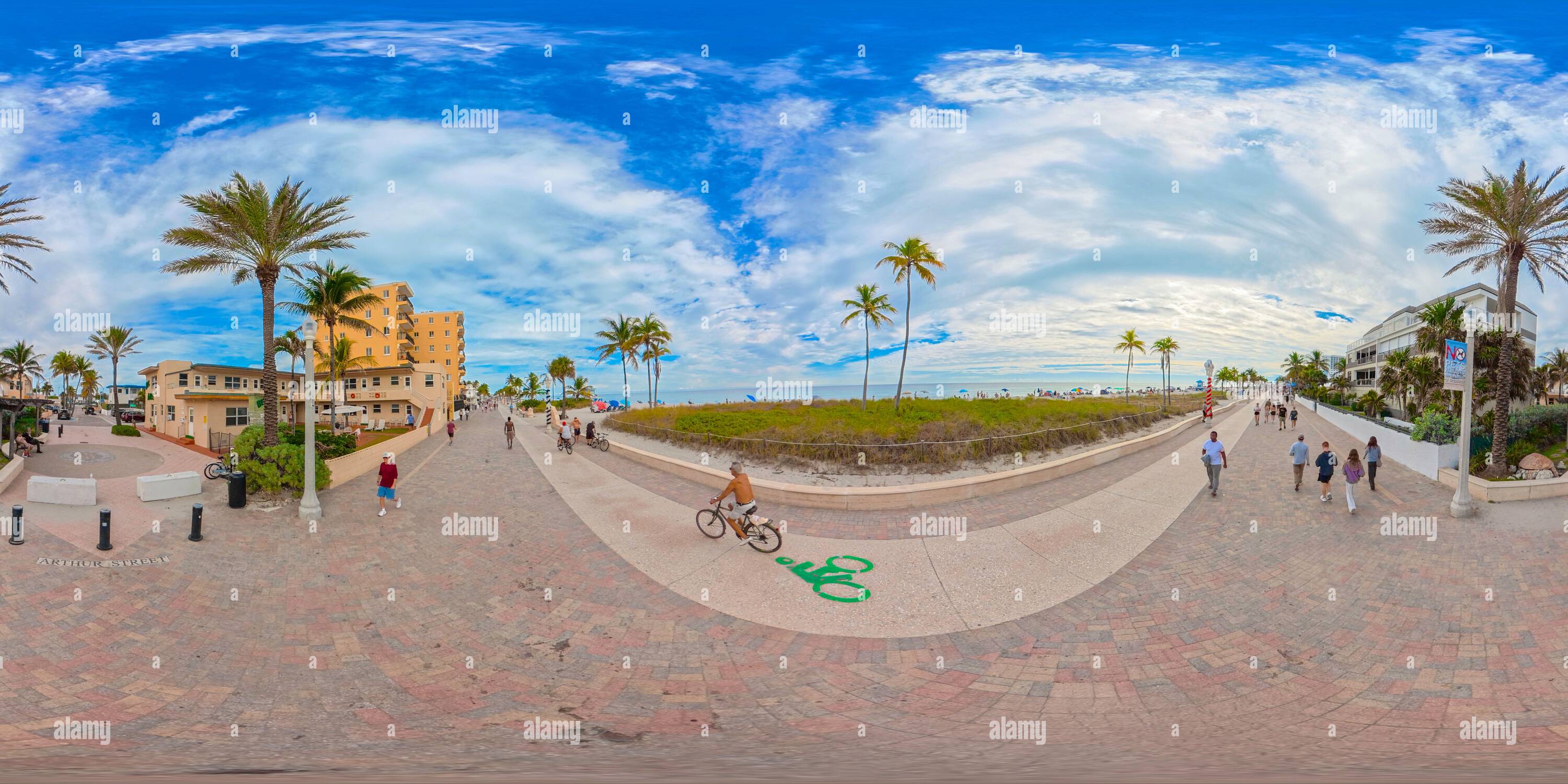 360° view of Hollywood, FL, USA - January 4, 2026: 360 equirectangular ...
