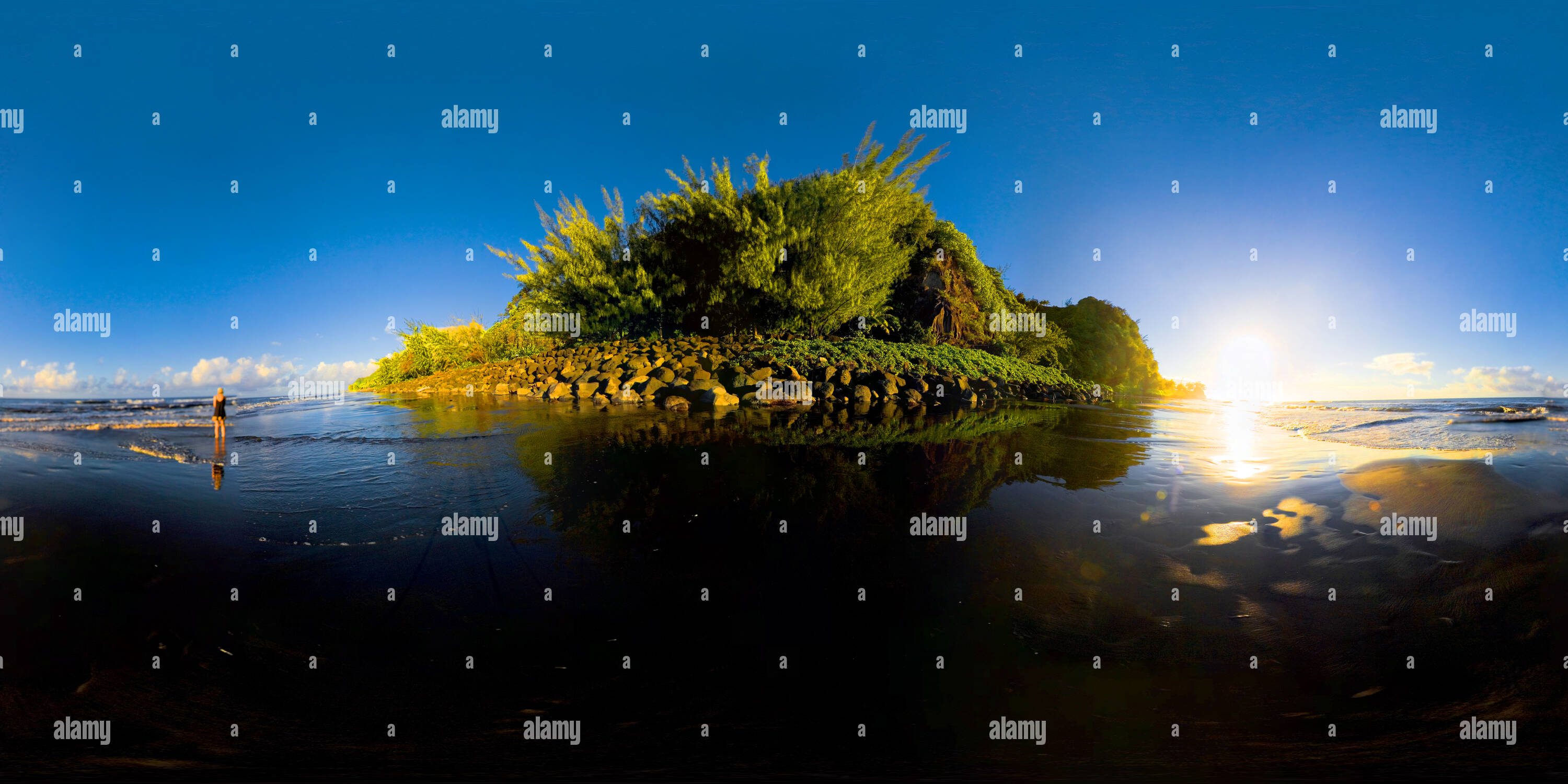360° view of La Source Beach - Alamy