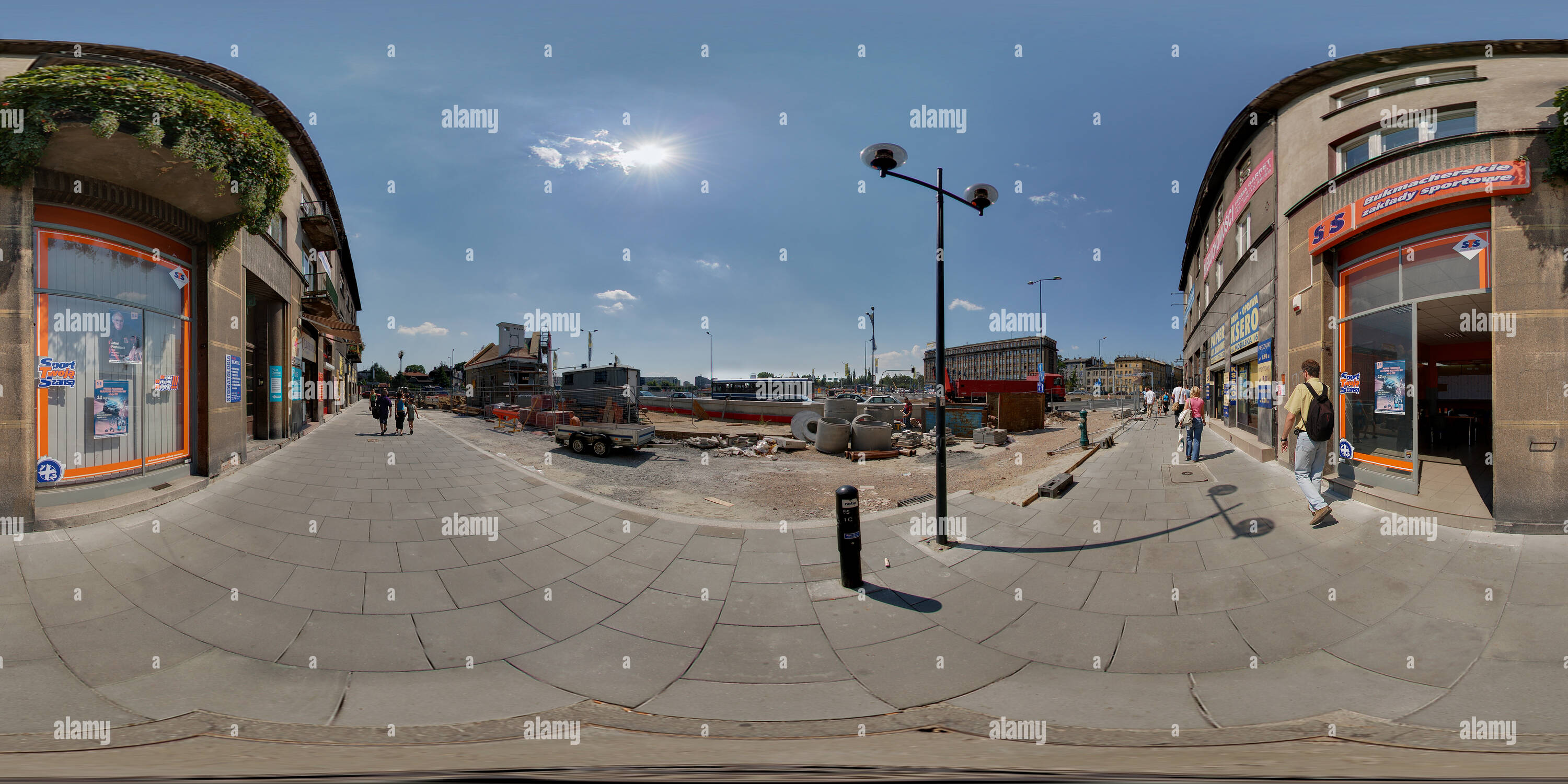 360° view of Rondo Mogilskie construction site 2 - Alamy