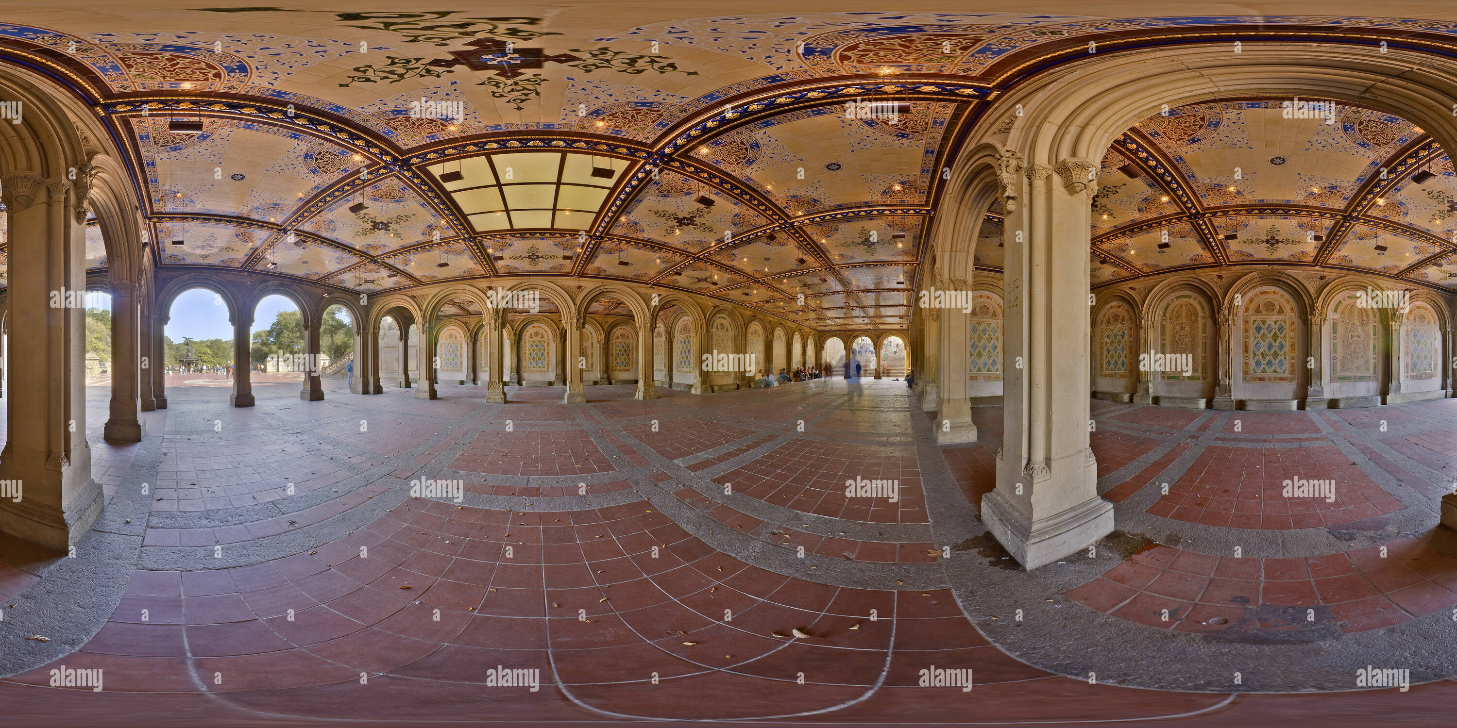 360° view of Bethesda Arcade Minton Tile Ceiling - Alamy