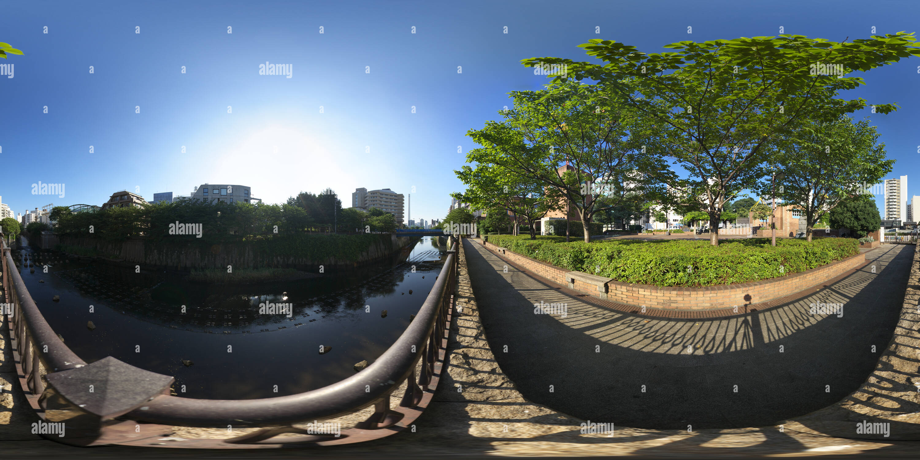 360° view of Meguro river ship entrance - Alamy