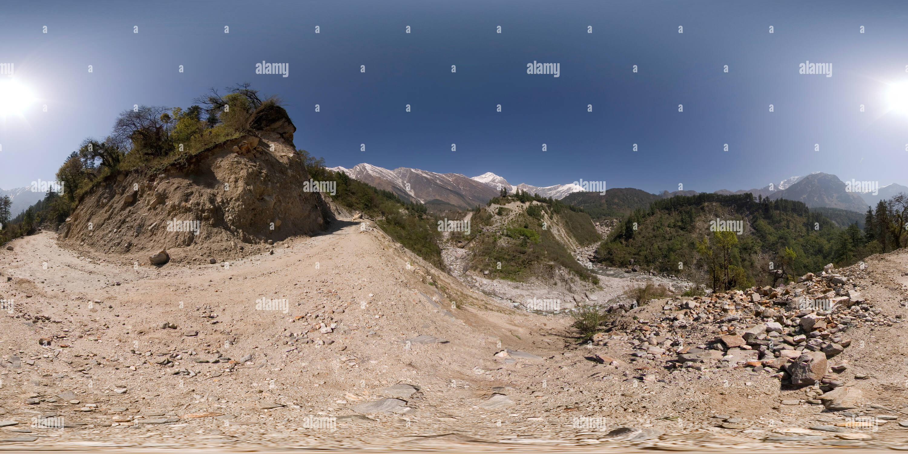360° view of Road north from Ghasa, Annapurna - Alamy